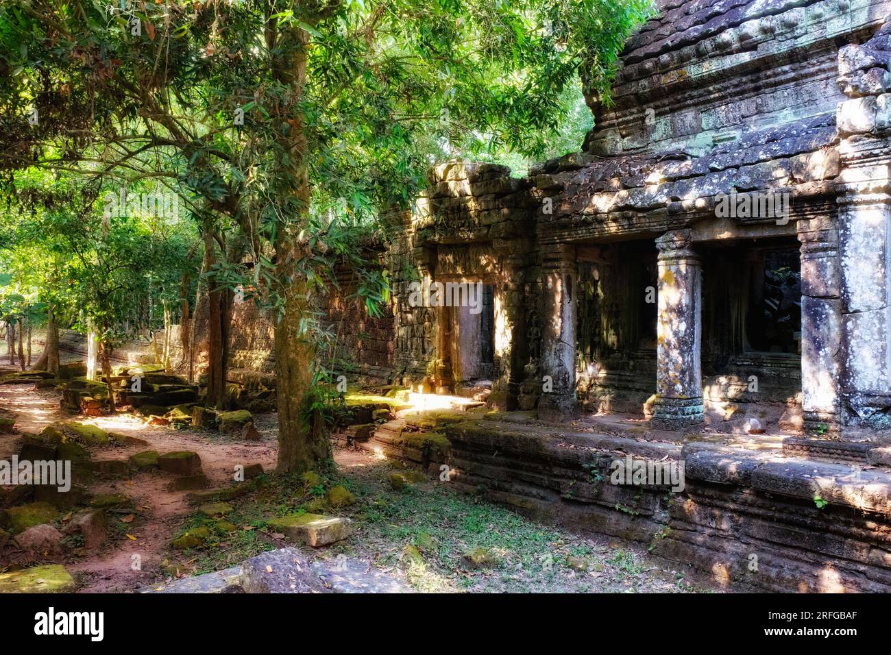 Ancient buildings of the Khmer civilization in the jungles of Cambodia ...