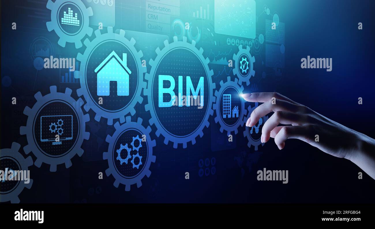 BIM Building Information Modeling Technology concept on virtual screen ...