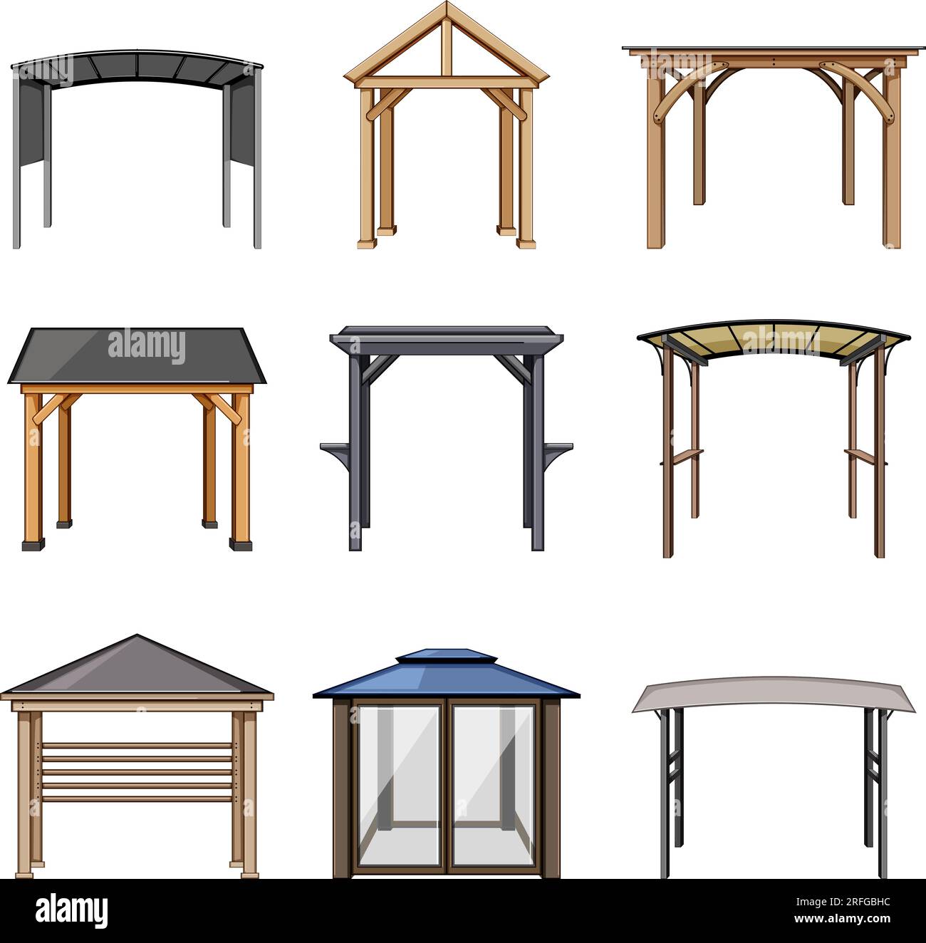 pergola patio set cartoon vector illustration Stock Vector Image & Art ...