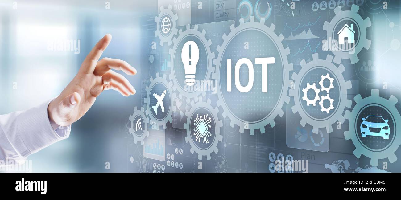IOT Internet of things Digital transformation Modern Technology concept on virtual screen Stock ...