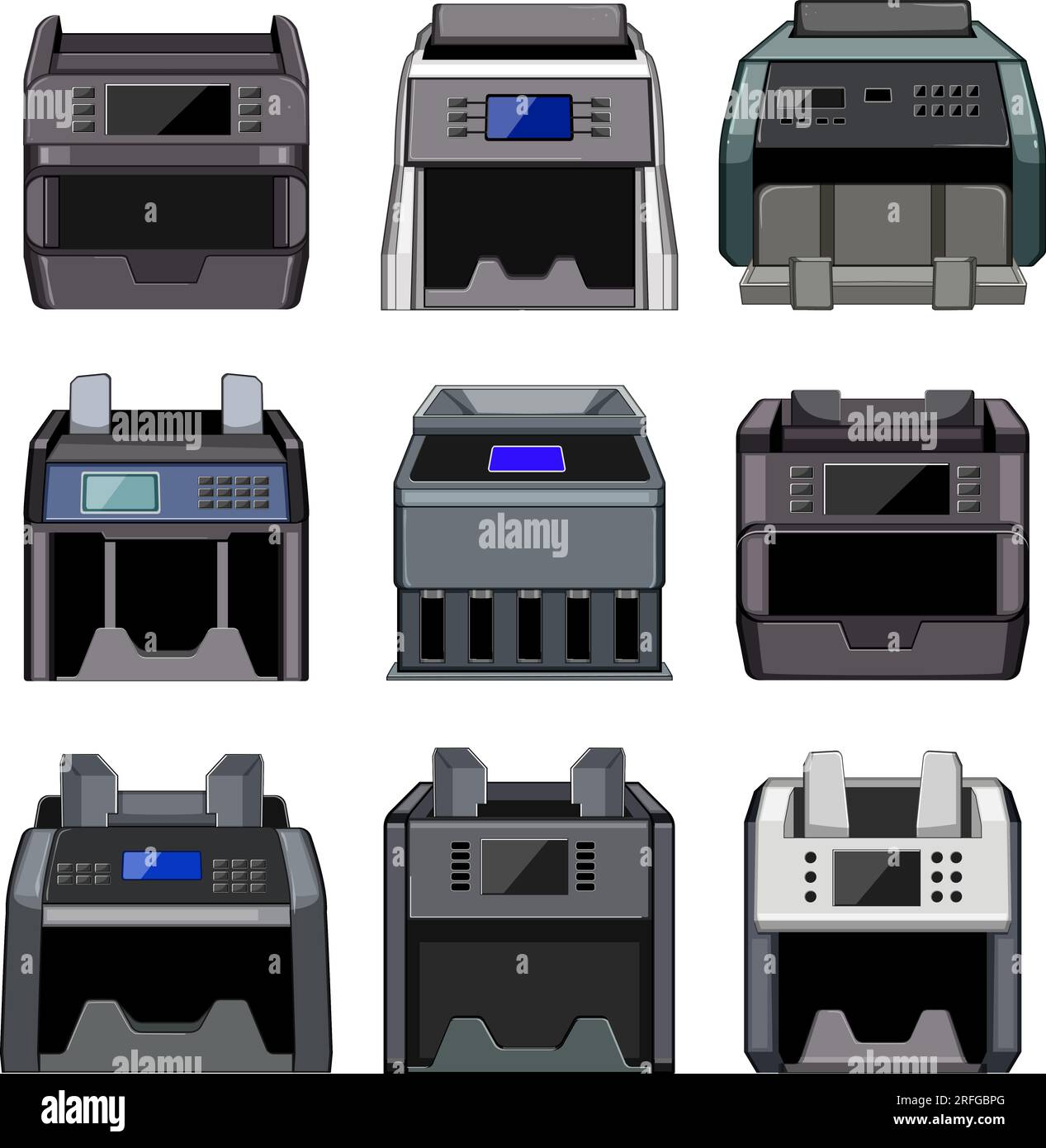 counter machine set cartoon vector illustration Stock Vector Image ...