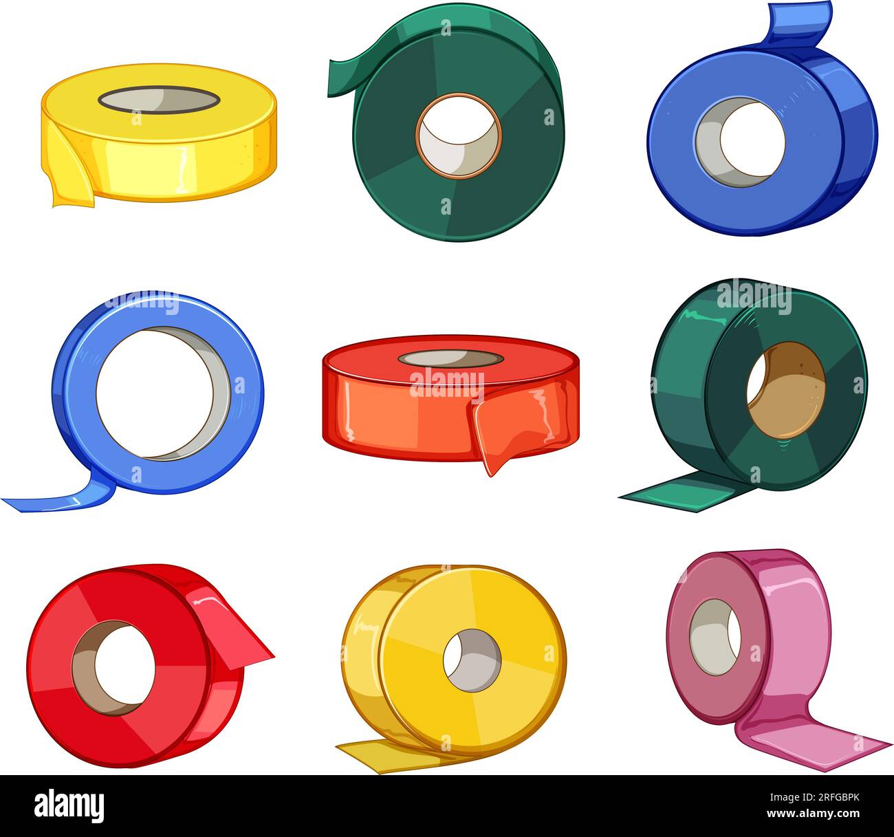 electrical tape set cartoon vector illustration Stock Vector Image ...