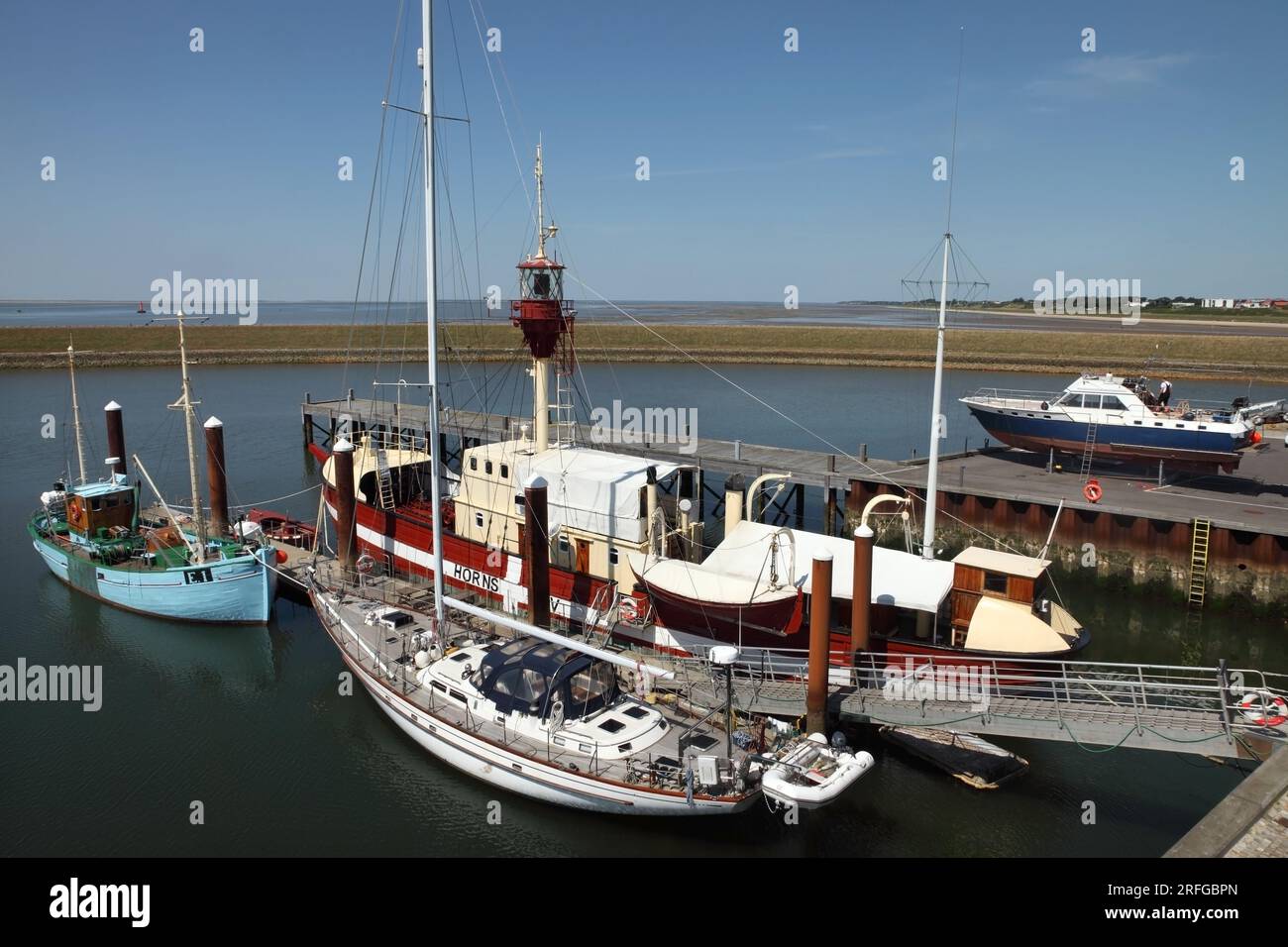 The Lightship museum in Esbjerg Marina, Esbjerg, Denmark Stock Photo ...