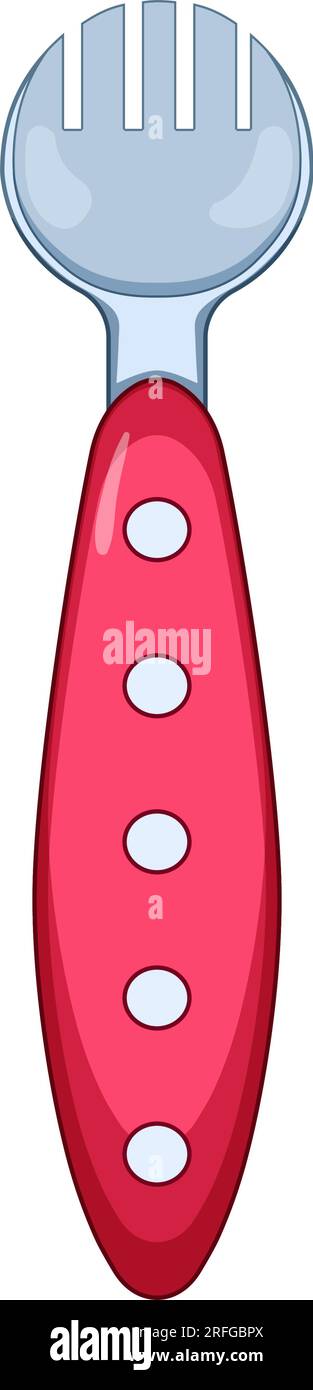 healthy toddler fork cartoon vector illustration Stock Vector Image ...