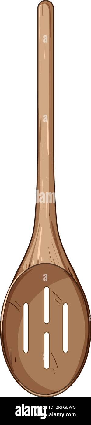 food wooden spoon cartoon vector illustration Stock Vector Image & Art ...