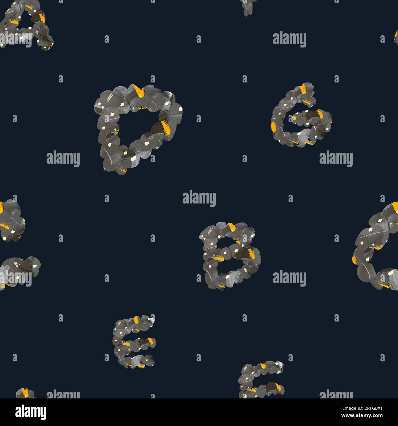 Alphabet letter grey yellow textured blue pattern Stock Photo - Alamy