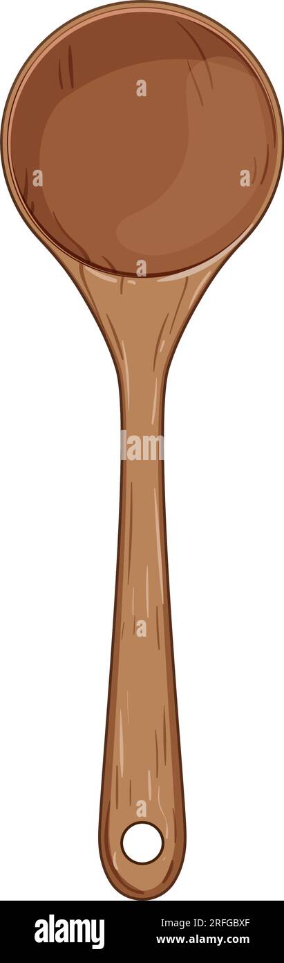 organic wooden spoon cartoon vector illustration Stock Vector Image ...