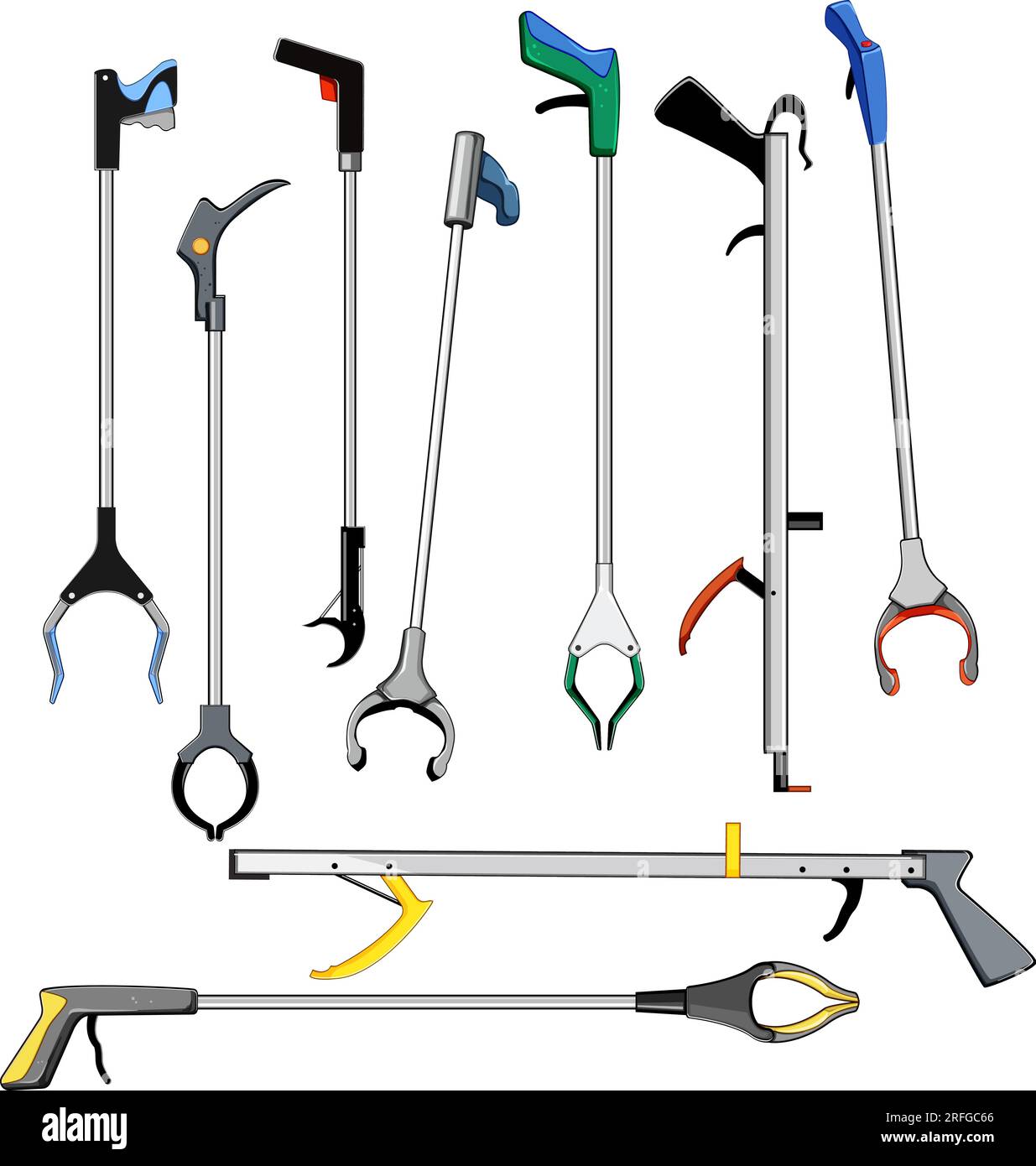 grabber tool set cartoon vector illustration Stock Vector Image & Art ...