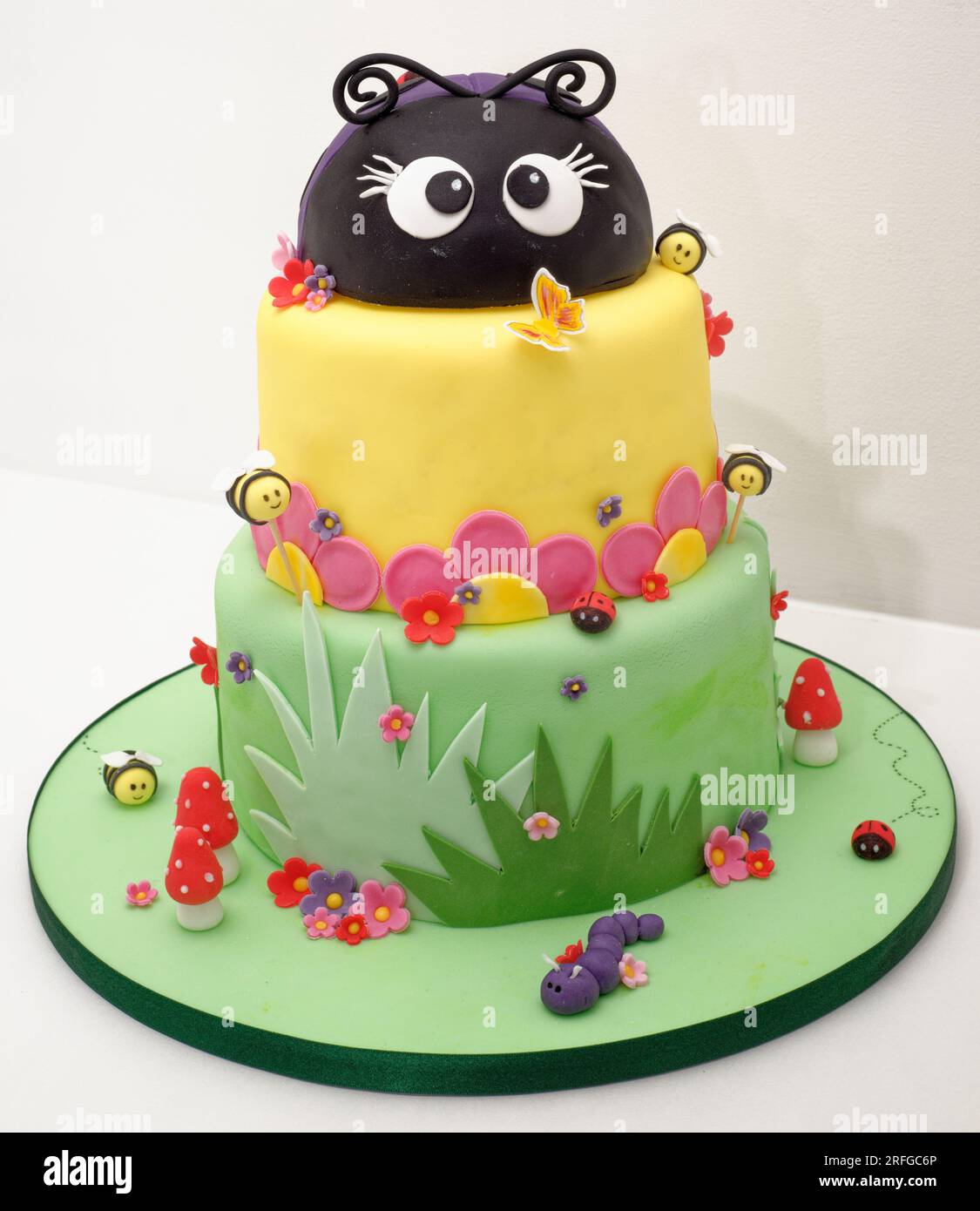 Animal figurine Birthday party cake - Pastel colourful birthday cake ...