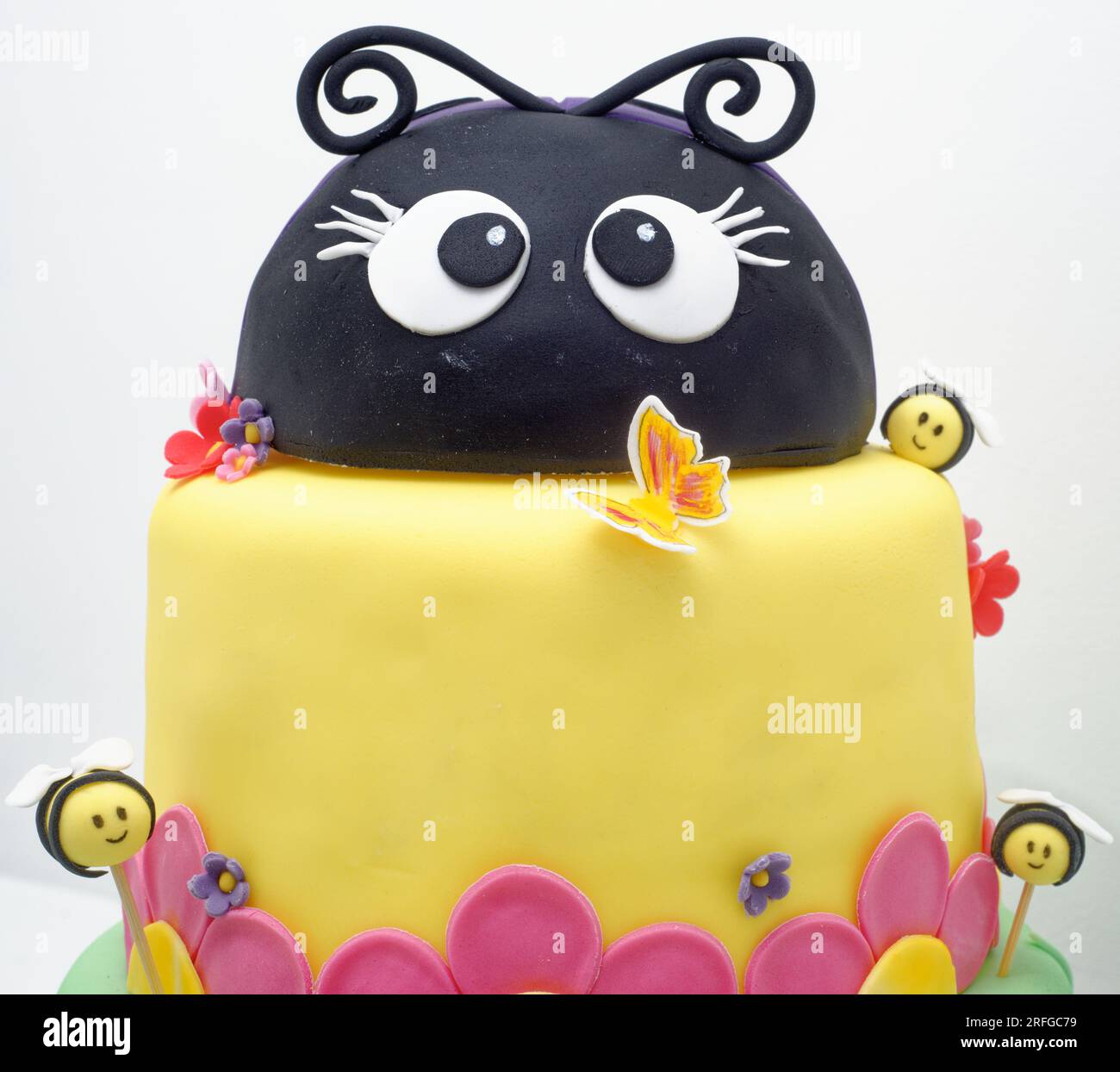 Animal figurine Birthday party cake - Pastel colourful birthday cake ...