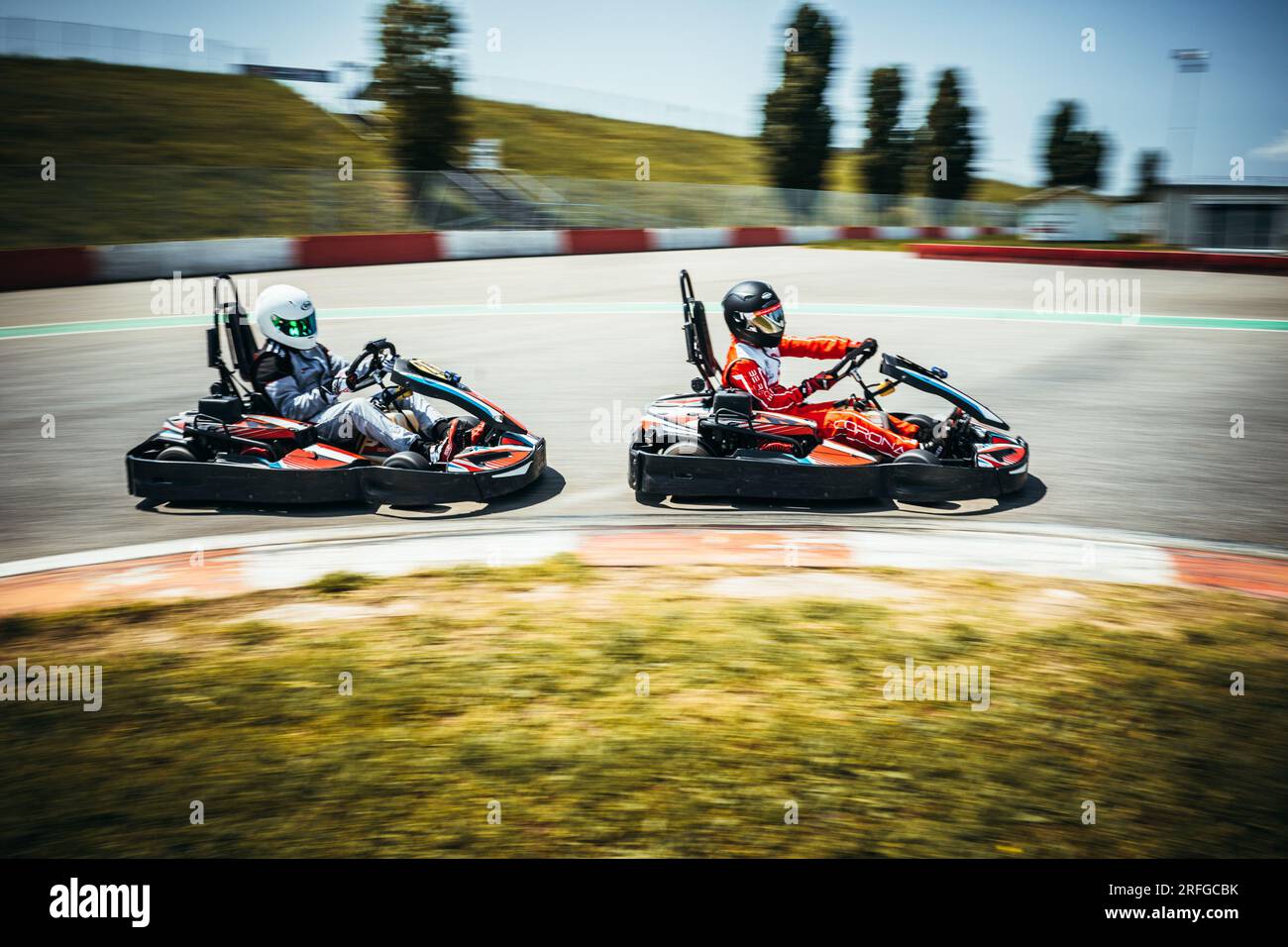 go-kart race, speed competition, Italian pilots, misano circuit Stock ...
