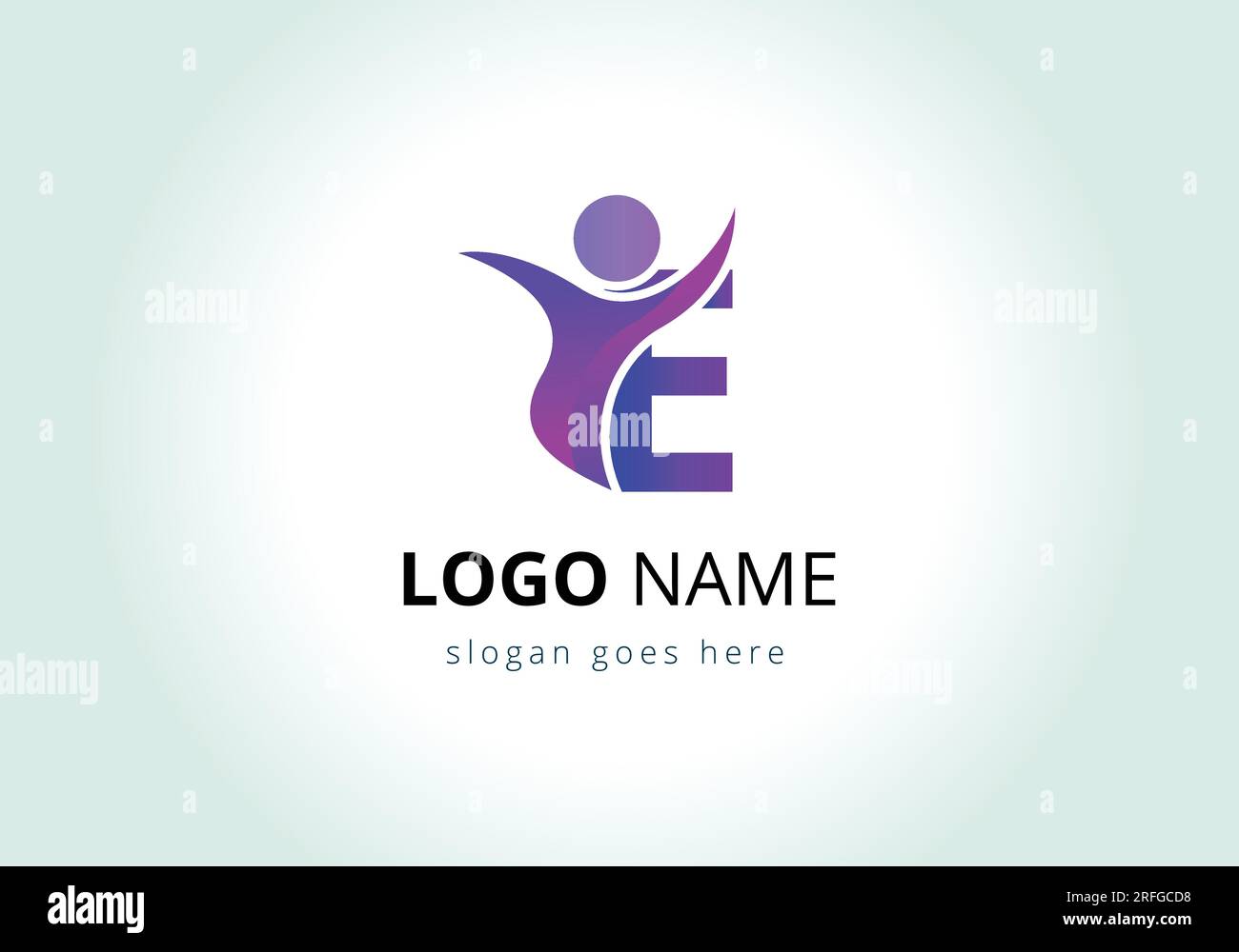 Letter E with abstract people Logo Design Vector Template Stock Vector ...