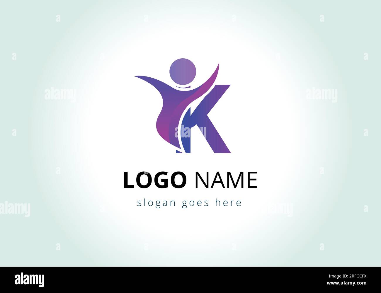 Letter K with abstract people Logo Design Vector Template Stock Vector ...
