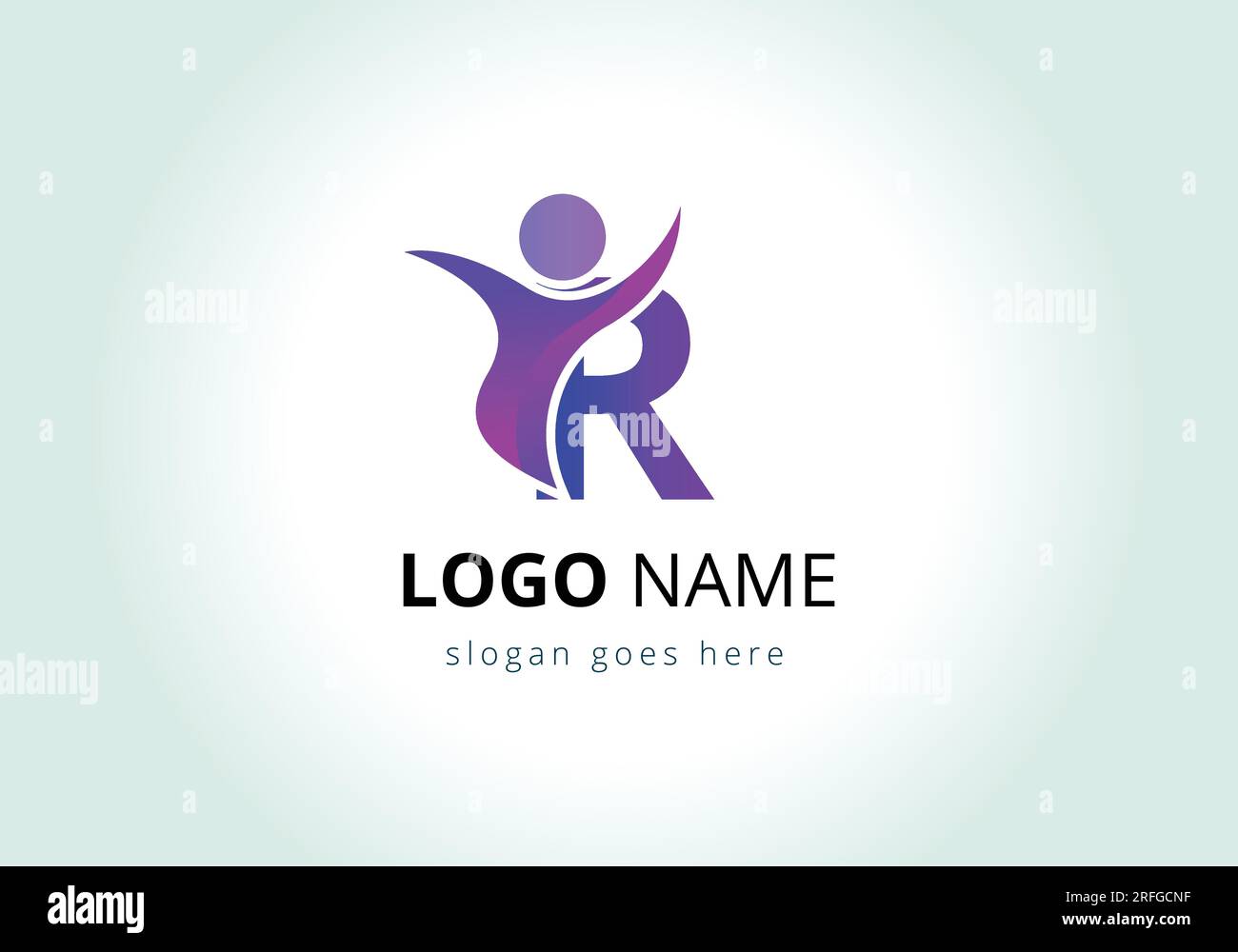 Letter R with abstract people Logo Design Vector Template Stock Vector ...