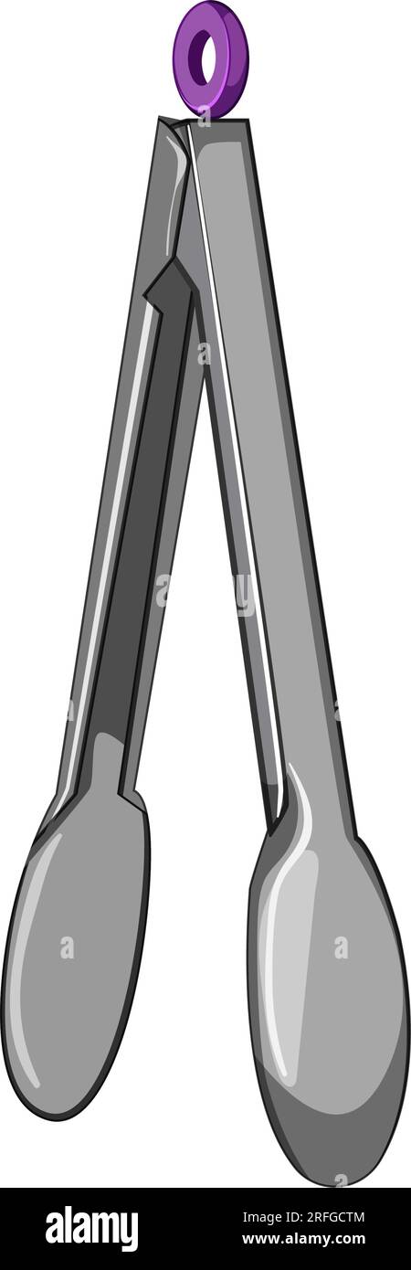 braai tongs hand cartoon vector illustration Stock Vector Image & Art ...