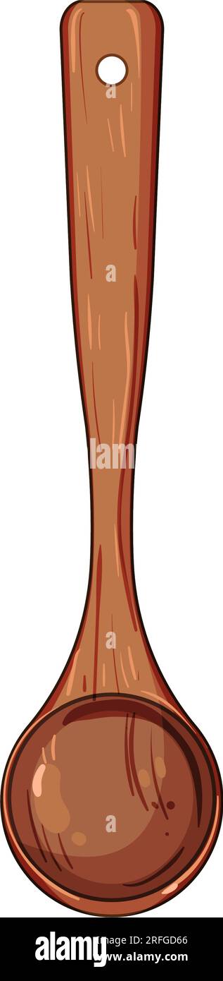 cooking wooden spoon cartoon vector illustration Stock Vector Image ...