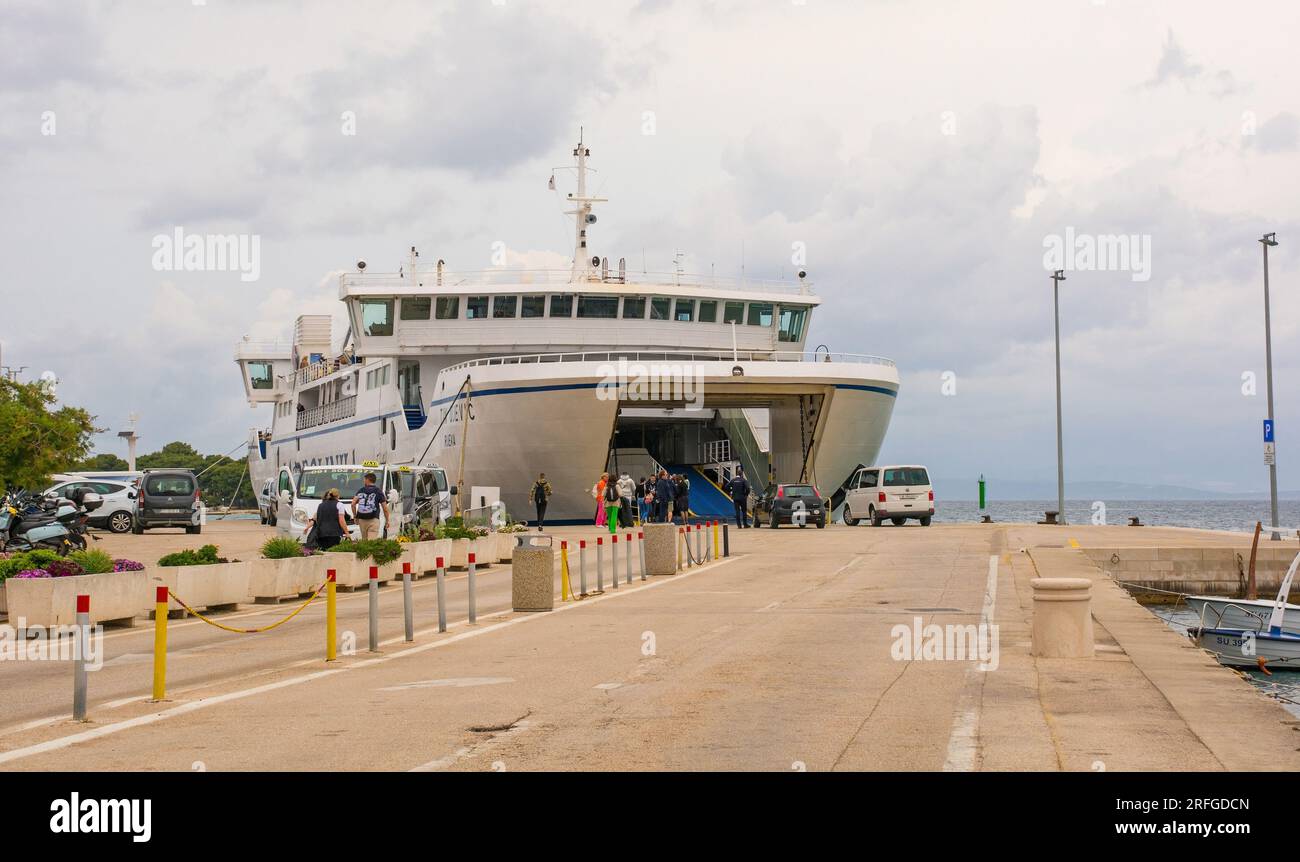 Supetar, Croatia - May 13th 2023. A roll-on/roll-off ferry going to ...