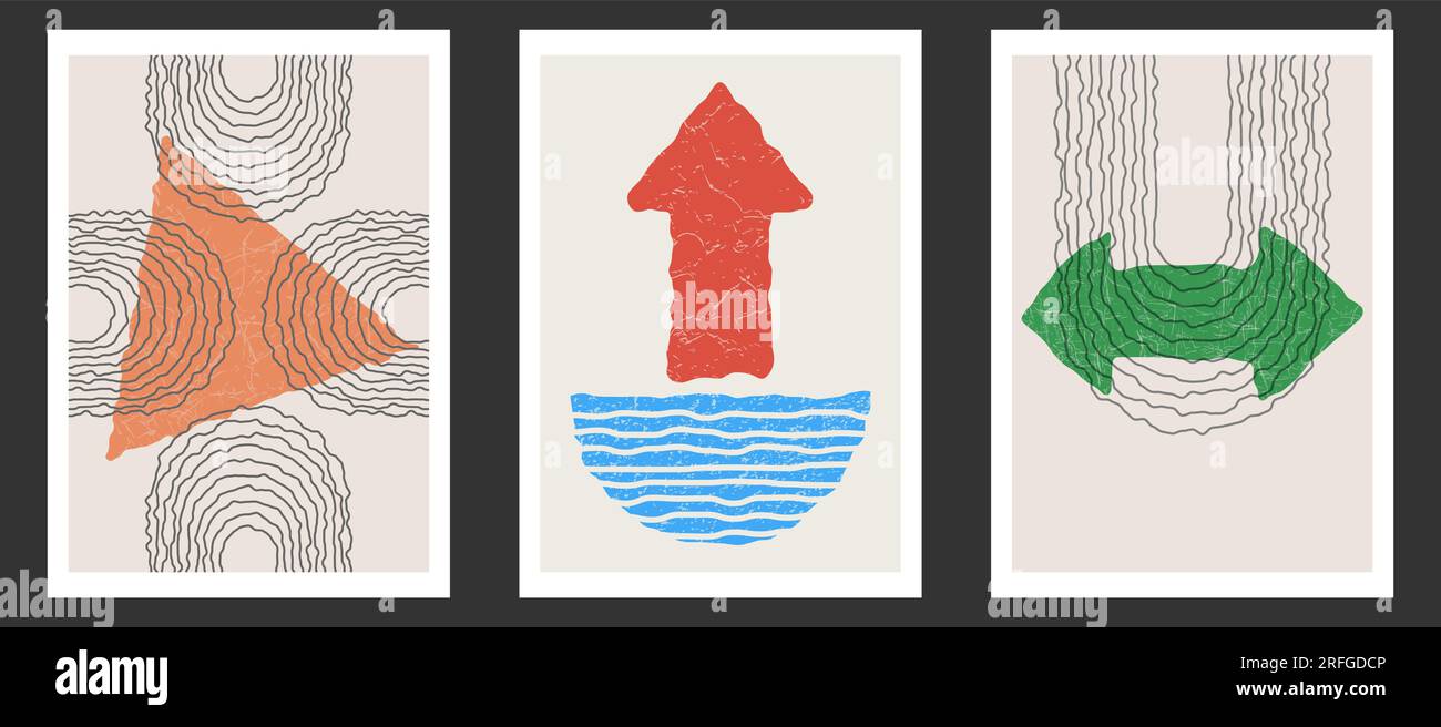 A collection of abstract posters for the interior. Pattern for wall ...