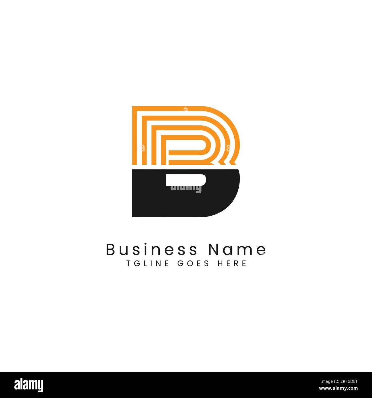 B Letter Stock Illustration with Geometric Lines Vector Logo. Alphabet ...