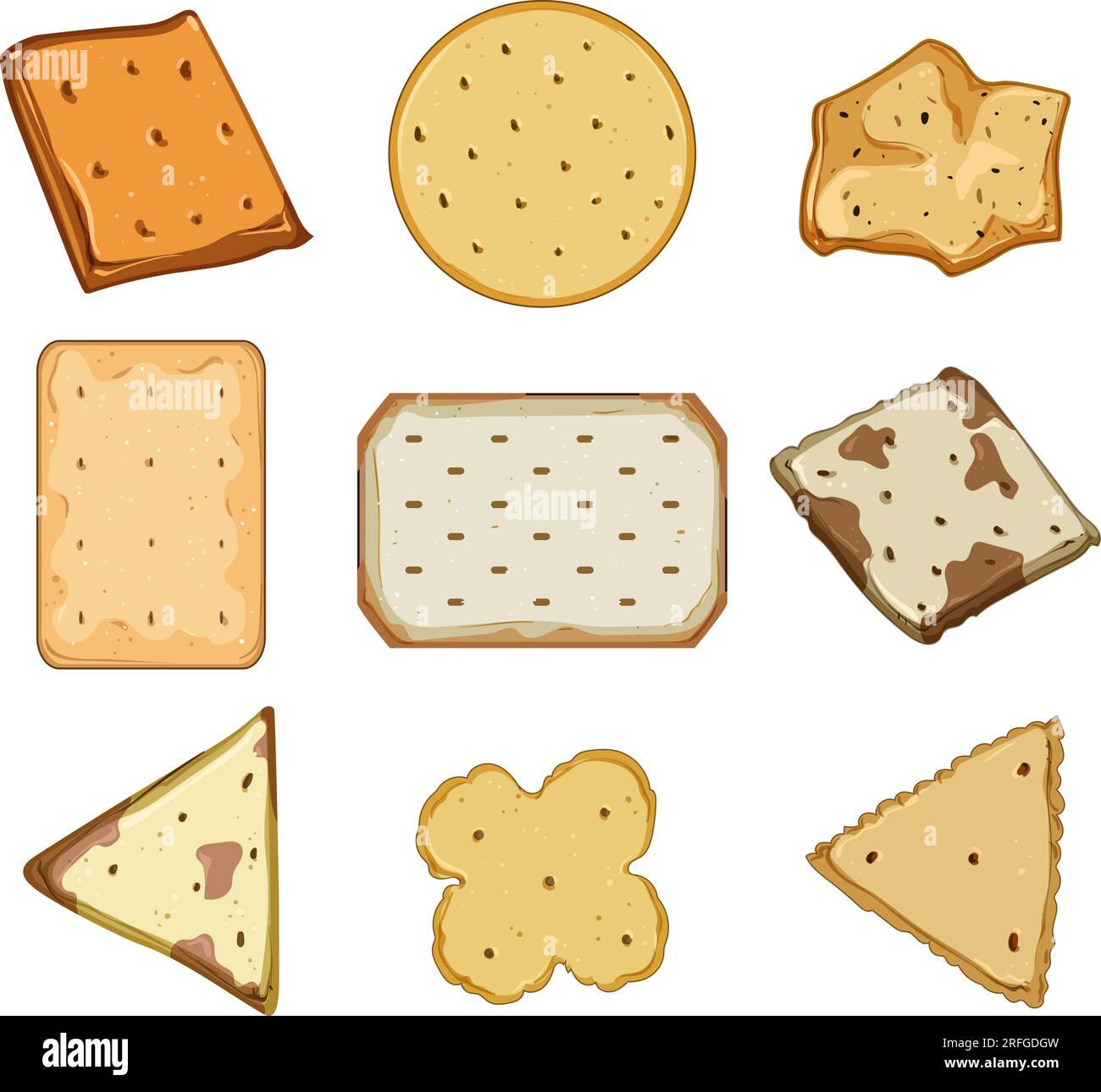 cracker biscuit set cartoon vector illustration Stock Vector Image ...