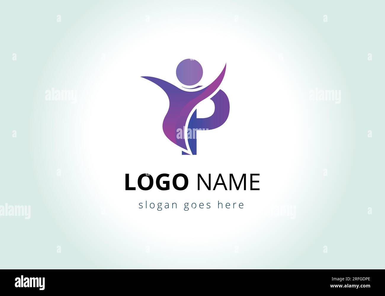 Letter P with abstract people Logo Design Vector Template Stock Vector ...