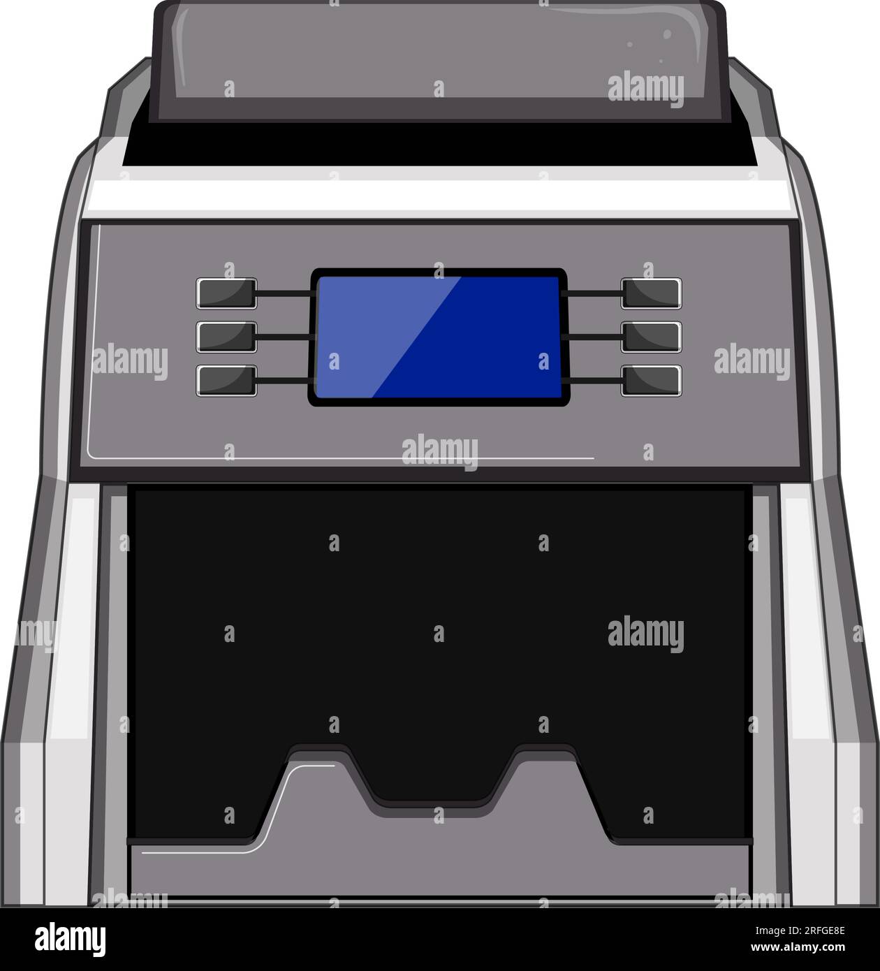 currency counter machine cartoon vector illustration Stock Vector Image ...
