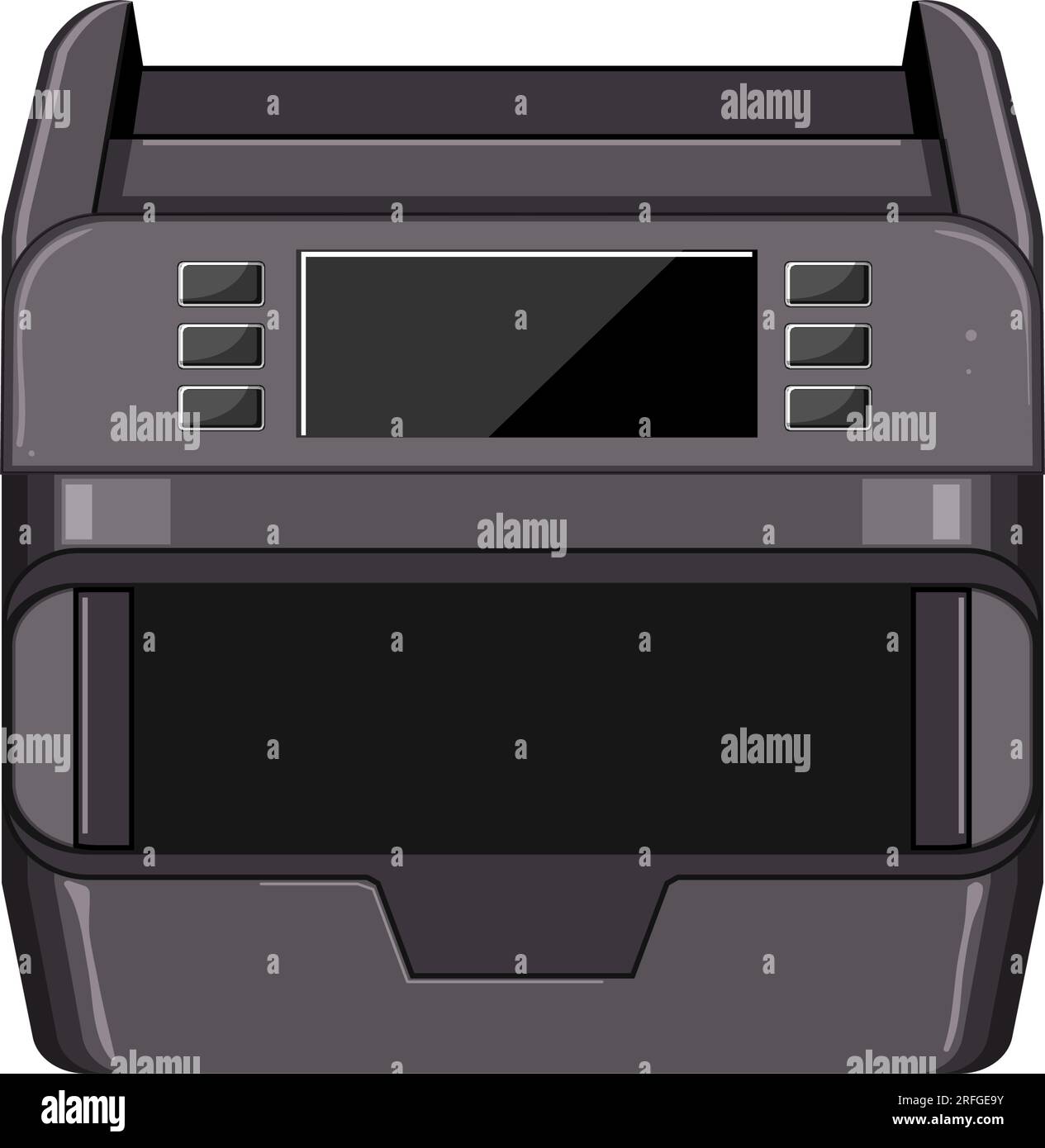 bank counter machine cartoon vector illustration Stock Vector Image ...