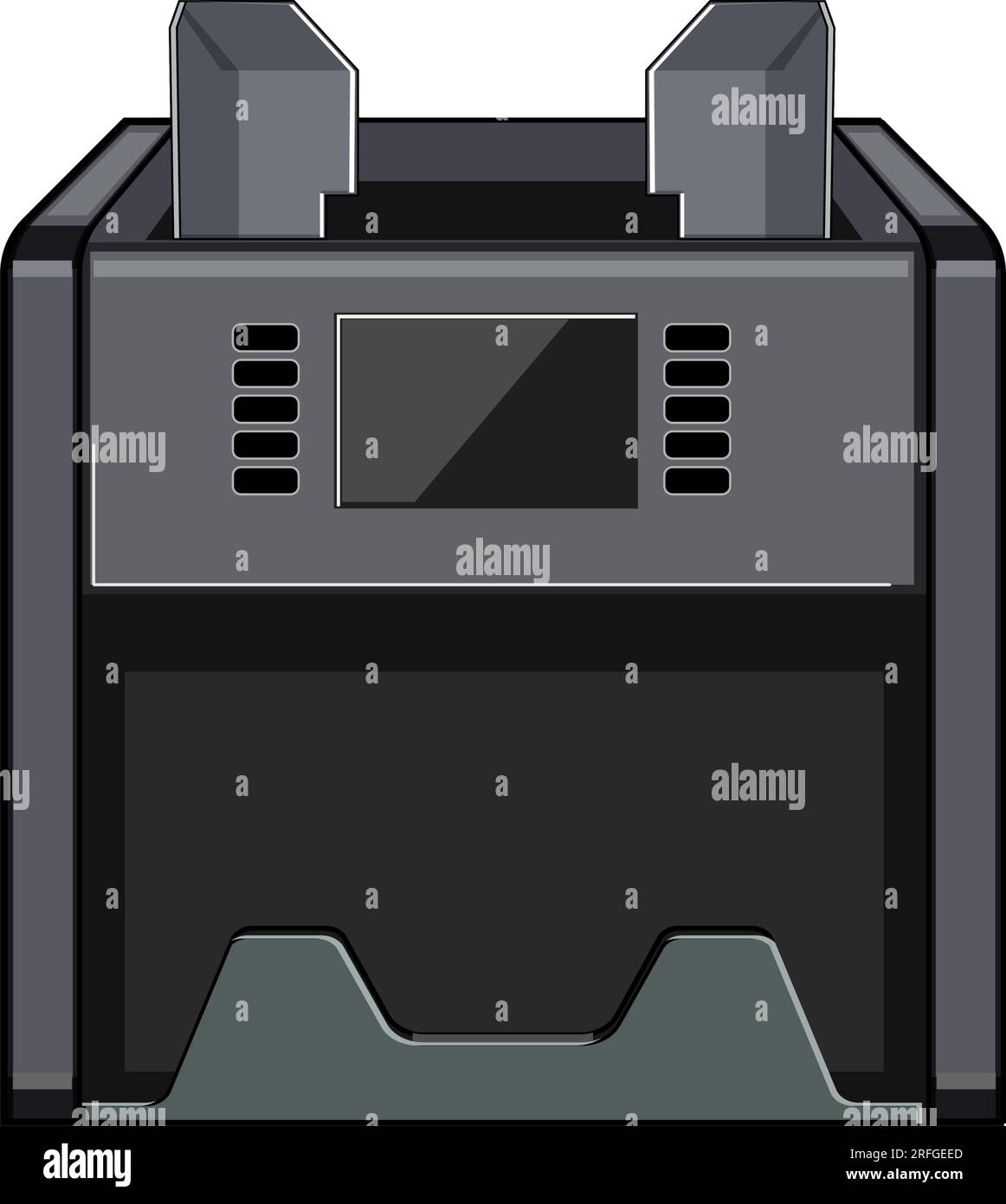 banknote counter machine cartoon vector illustration Stock Vector Image ...