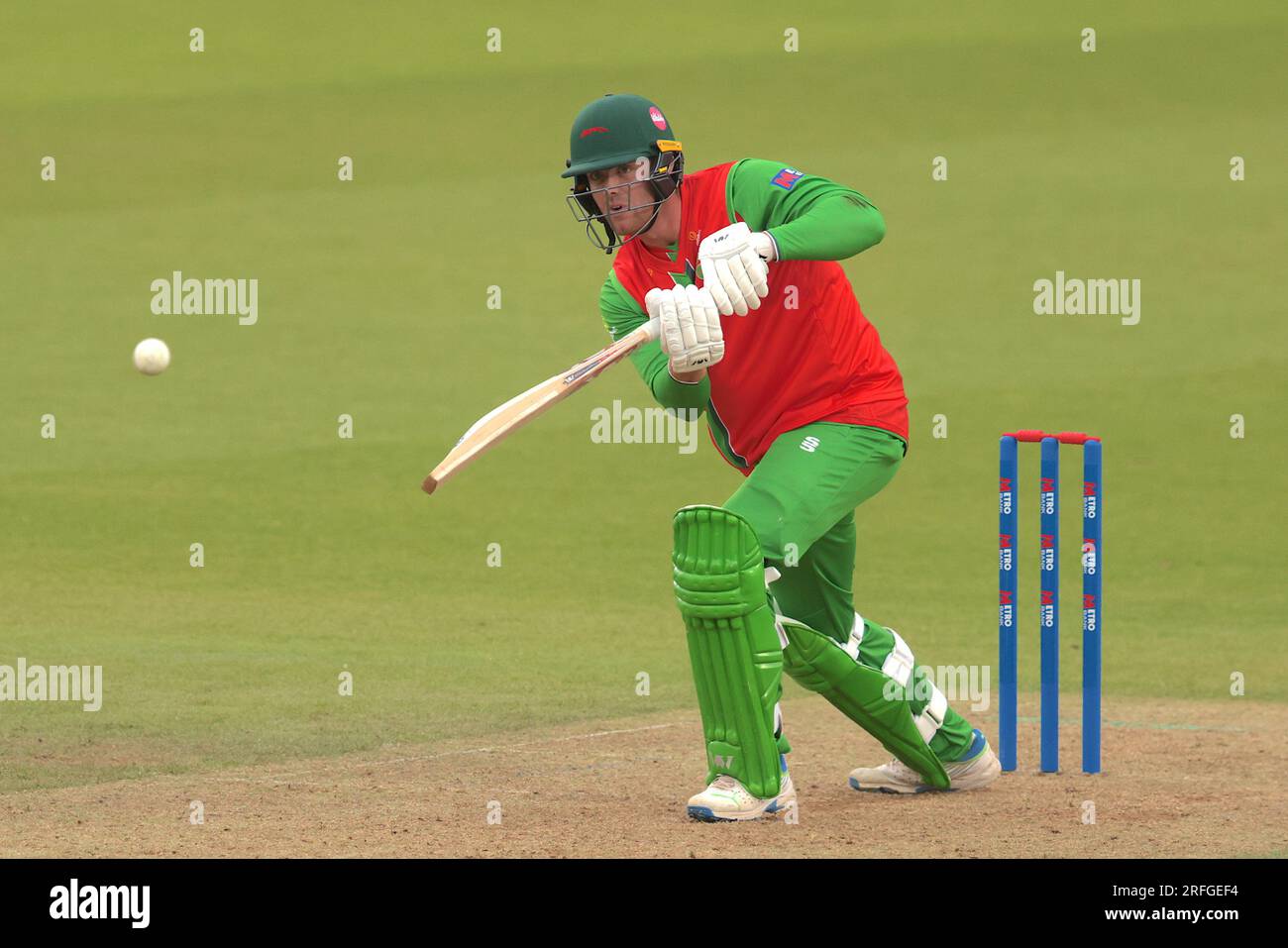 London, UK. 3rd Aug, 2023. Leicestershire's Louis Kimber batting as ...