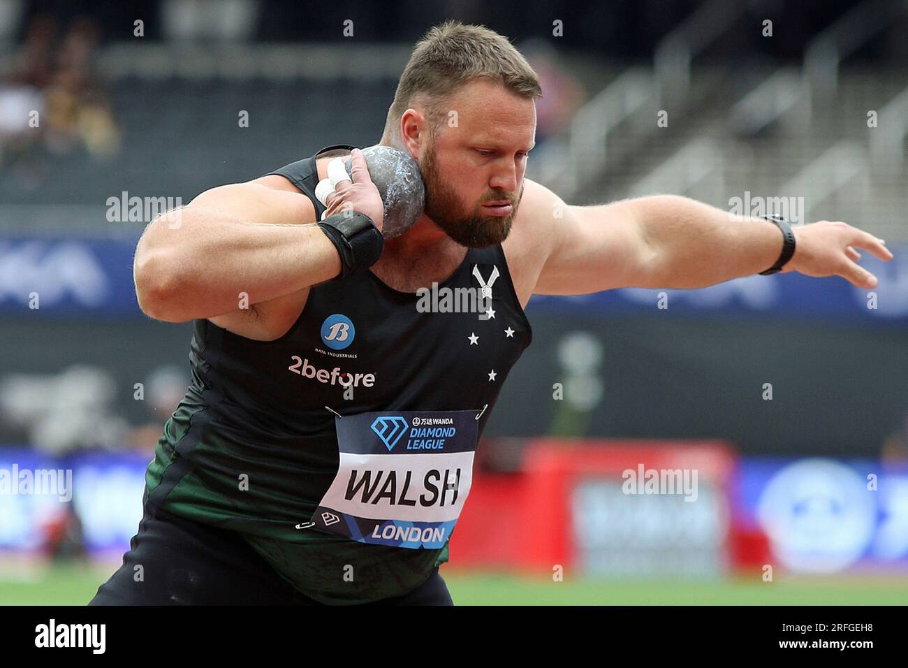 Tom Walsh of New Zealand finishing second in the mens shot put in the ...