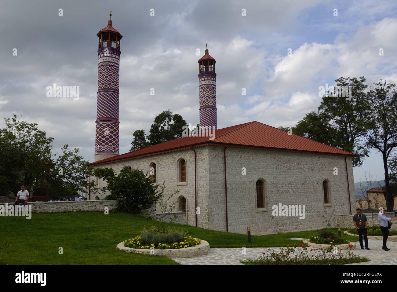 Yukhari or Boyuk Agha Mosque, Shusha, Karabakh, Azerbaijan Stock Photo ...