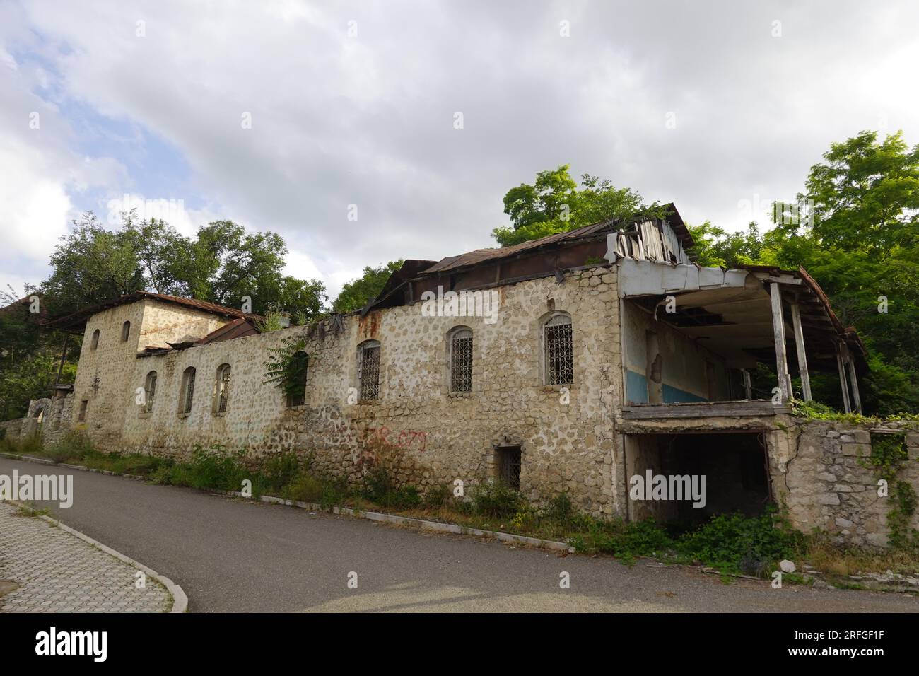 Shusha, Shushi, Susa an Azerbaijani showing parts of the City centre ...