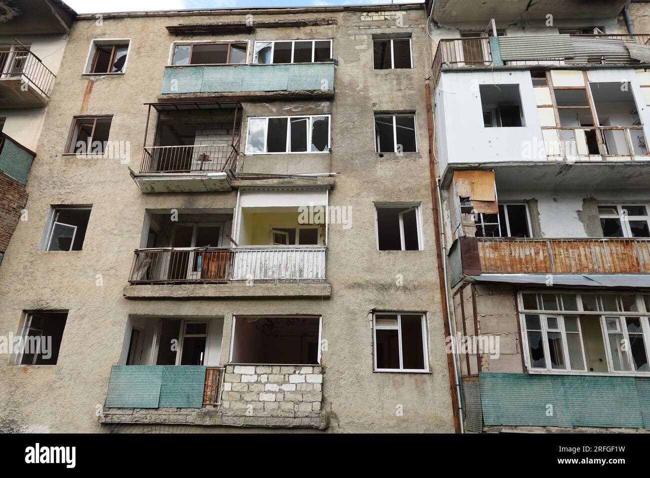 Shusha, Shushi, Susa an Azerbaijani showing parts of the City centre ...