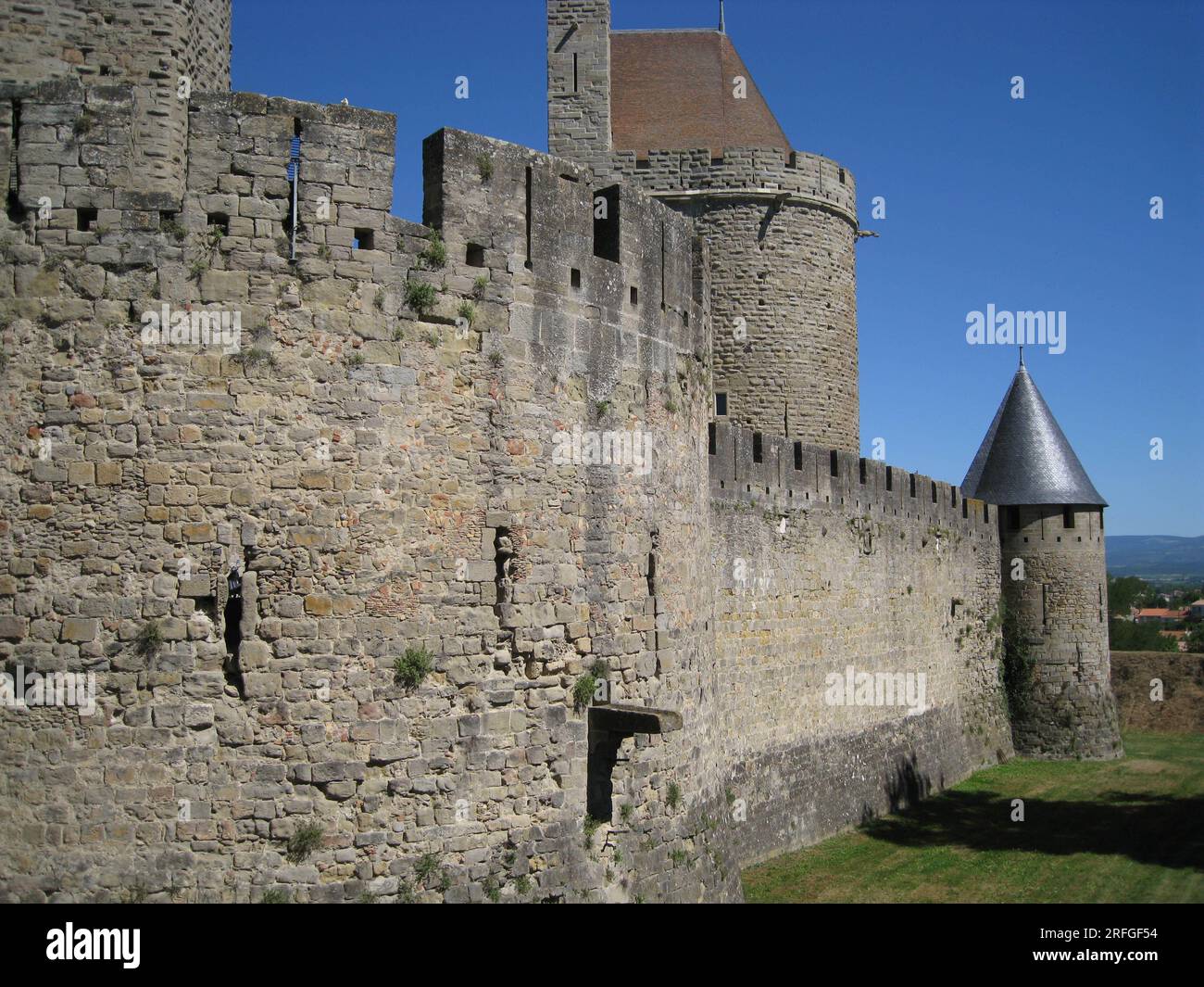 Walls of an antique castle Stock Photo - Alamy