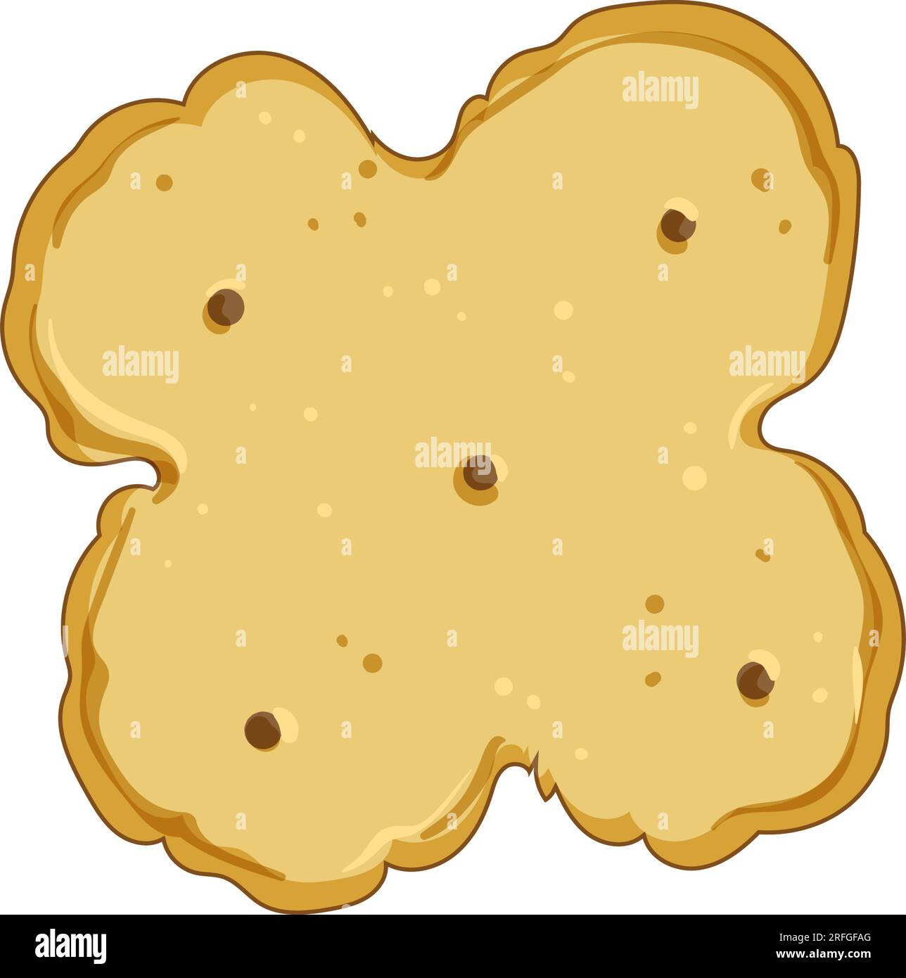 closeup cracker biscuit cartoon vector illustration Stock Vector Image ...
