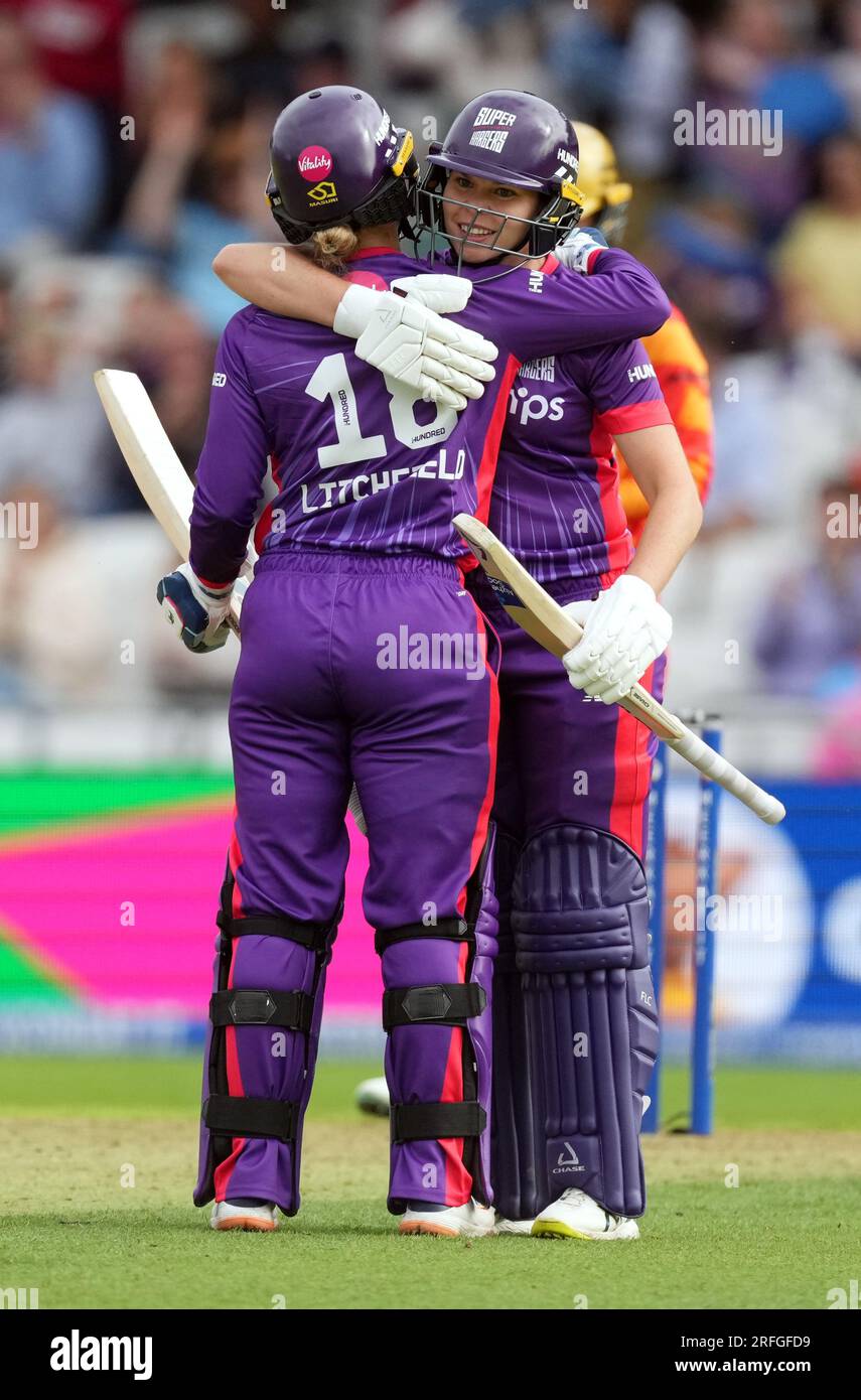Northern Superchargers' Phoebe Litchfield (left) and Alice Davidson ...