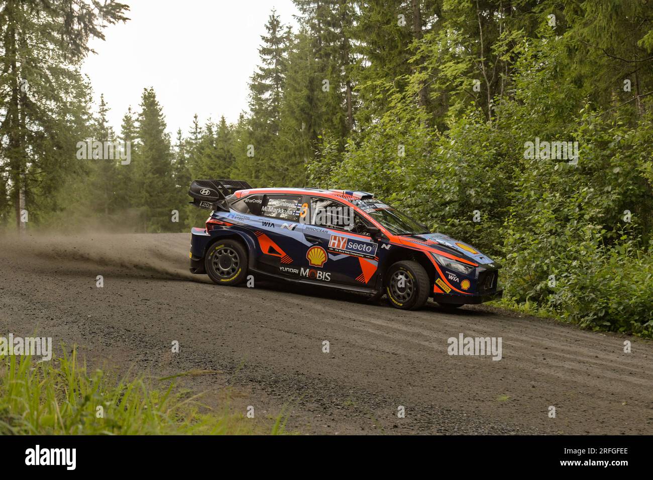 Teemu Suninen (Fin) Markkula Mikko (Fin) Of Hyundai Shell Mobis World Rally Team, Hyundaii20 N ...