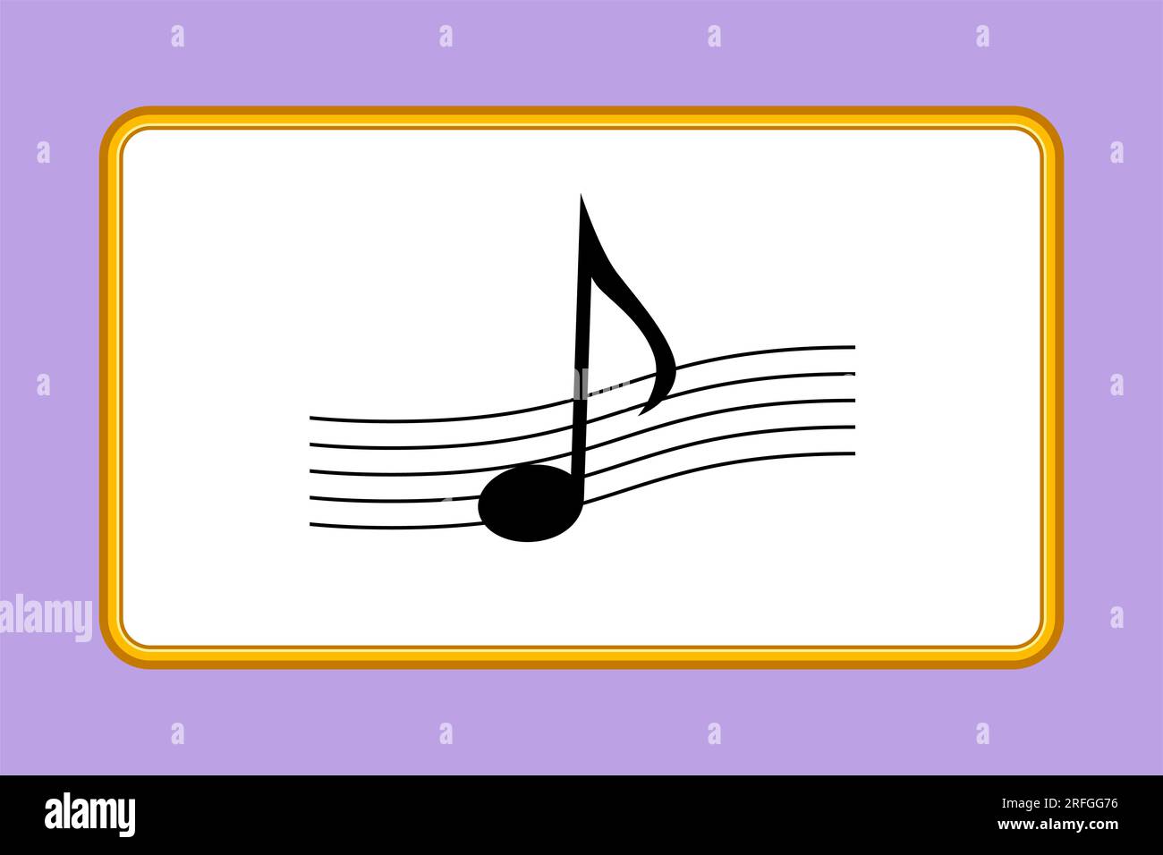 Cartoon flat style drawing of sheet music icon symbol isolated on ...