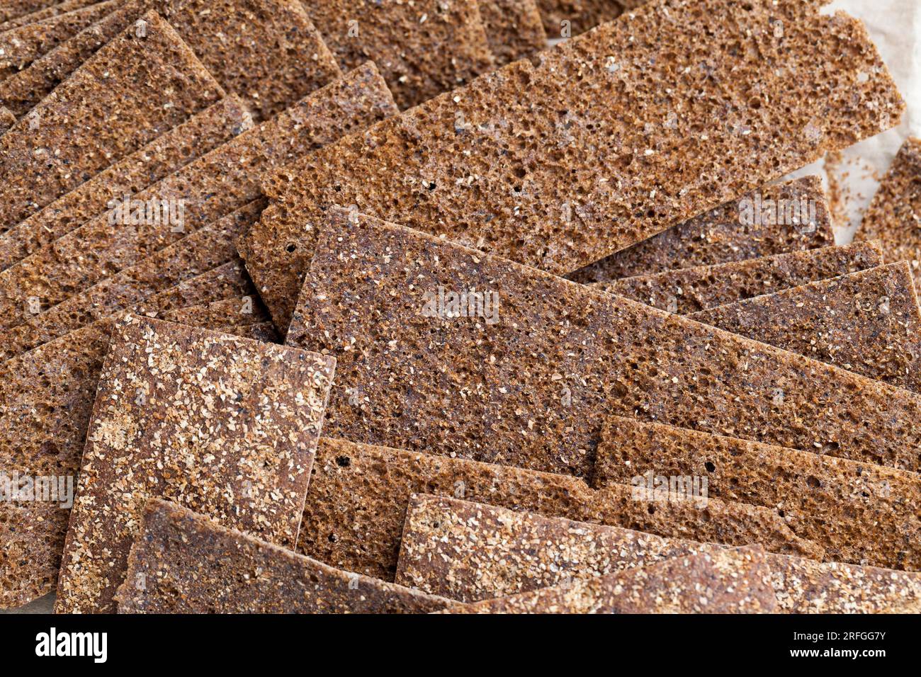 crispy rye bread, healthy foods made from rye flour, thin and crispy ...