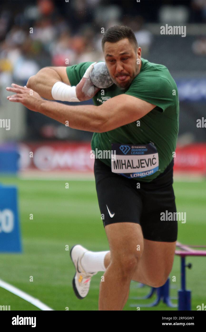 Filip MIHALJEVIC of Croatia in the mens shot put in the Wanda Diamond ...