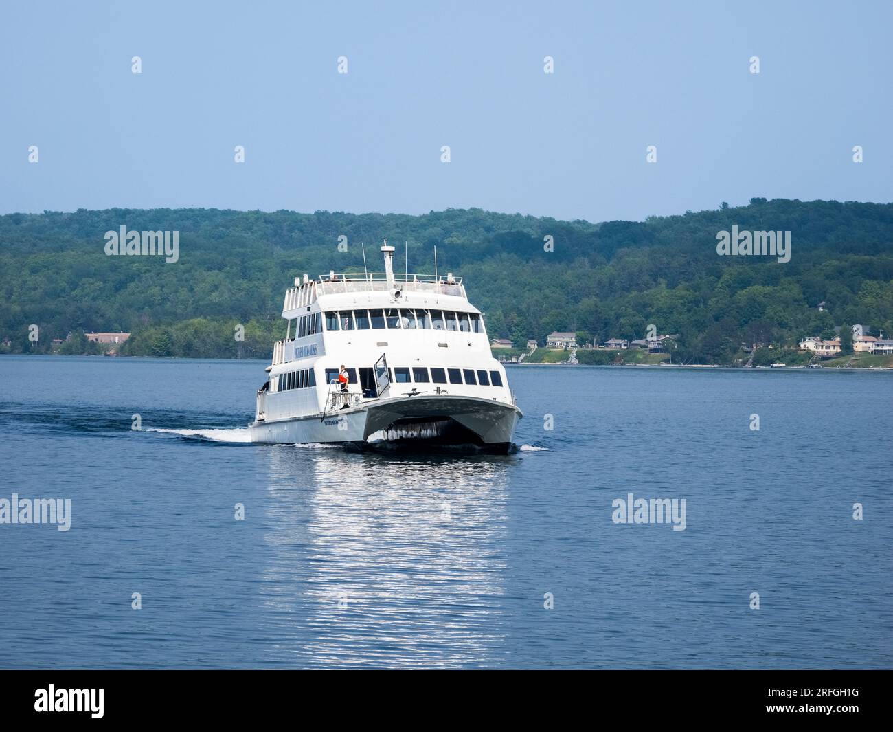 Pictured Rocks National Lakeshore tour boat in Lake Superior on the ...