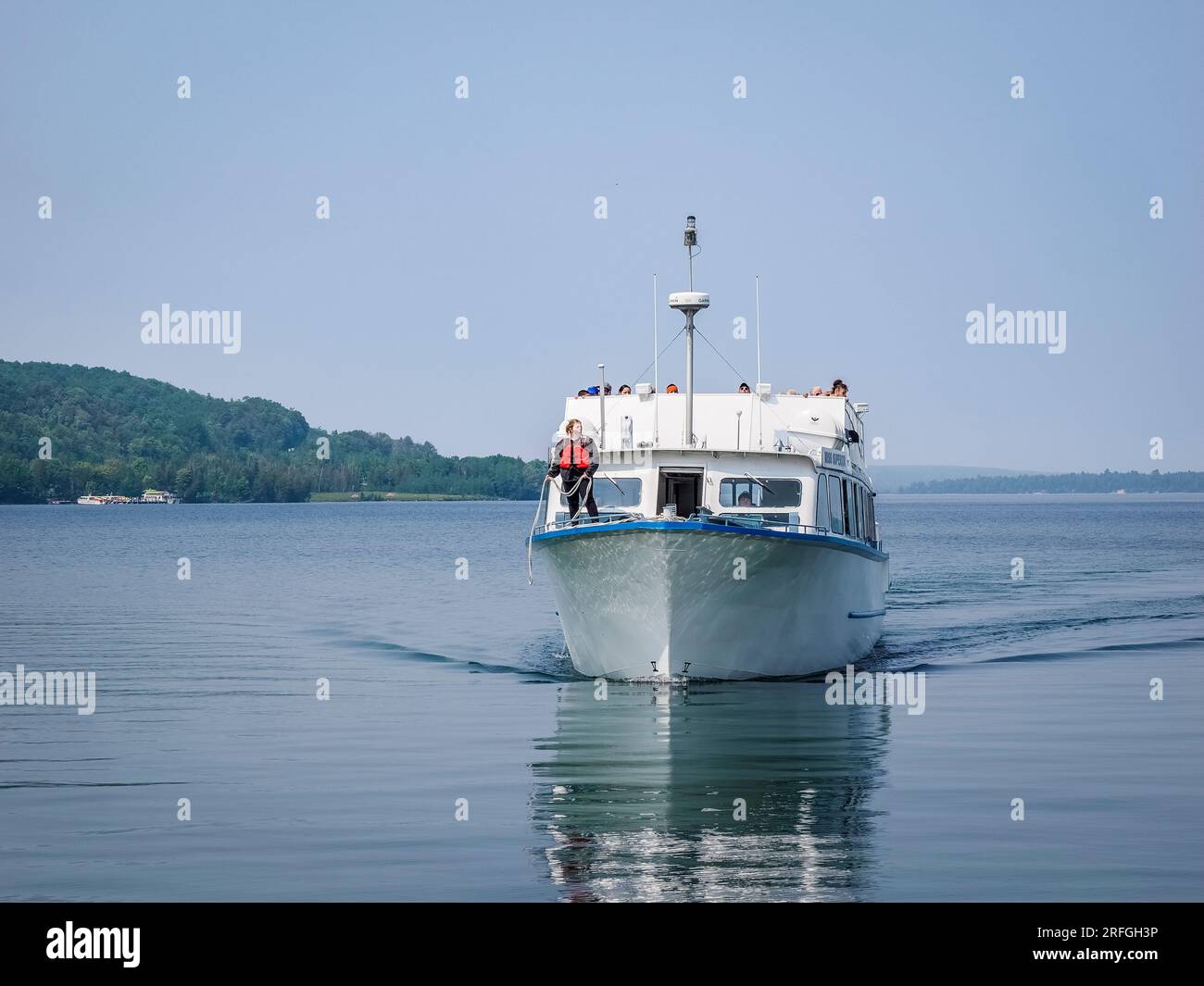 Pictured Rocks National Lakeshore tour boat in Lake Superior on the ...