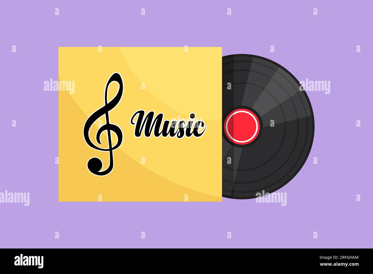 Graphic flat design drawing realistic vinyl record with cover mockup ...