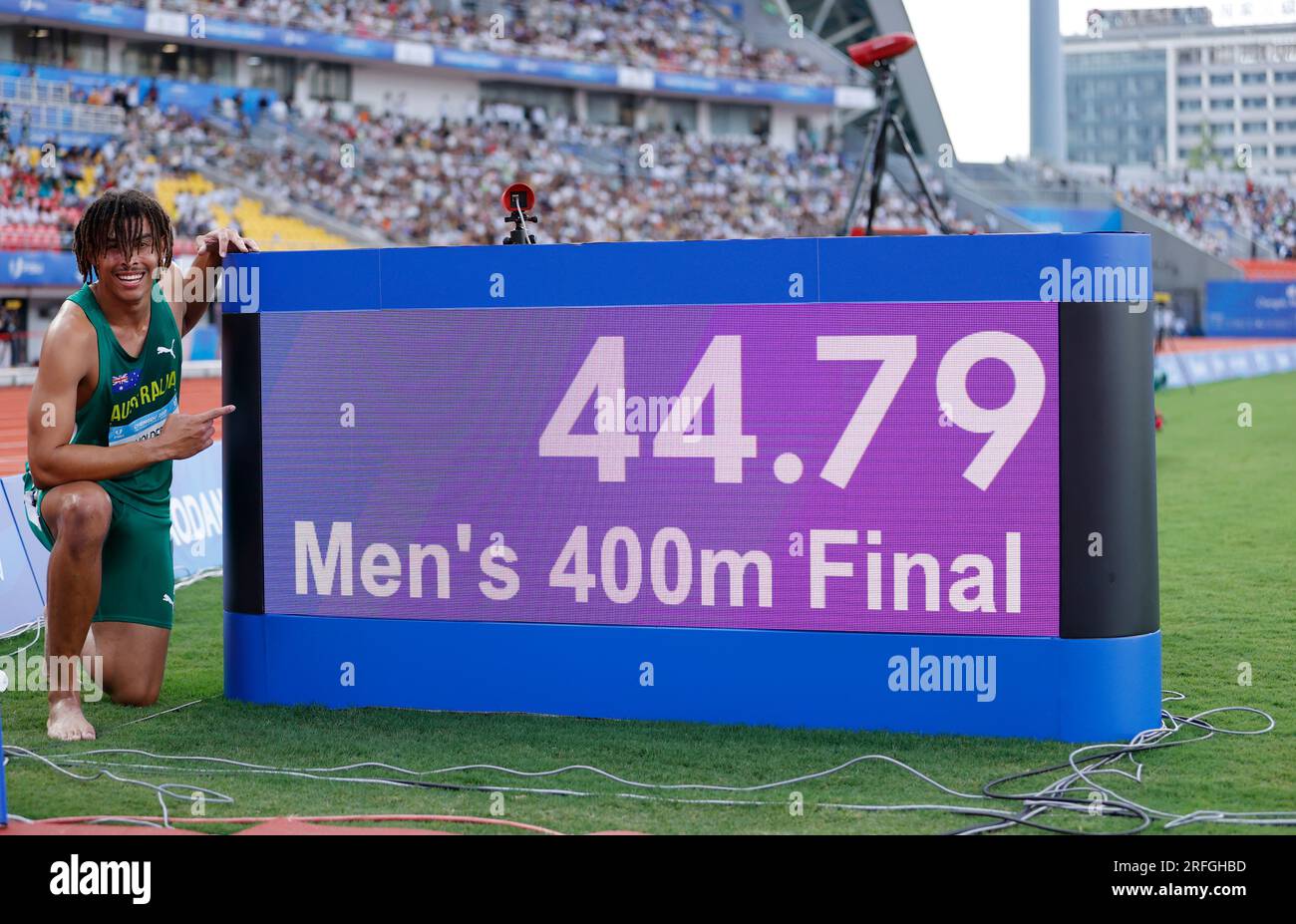 Chengdu, China's Sichuan Province. 3rd Aug, 2023. Silver medalist Reece ...
