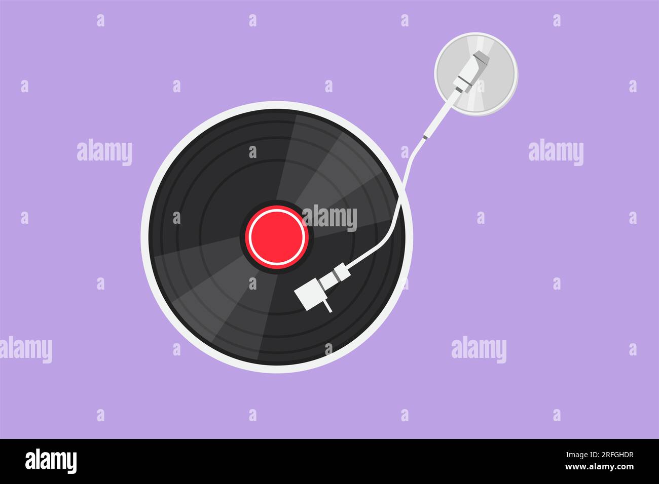 Character flat drawing vinyl record music poster design template with ...