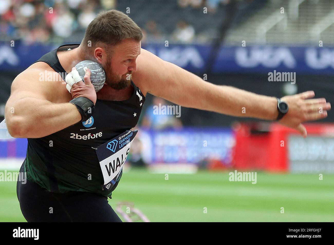 Tom Walsh of New Zealand finishing second in the mens shot put in the ...