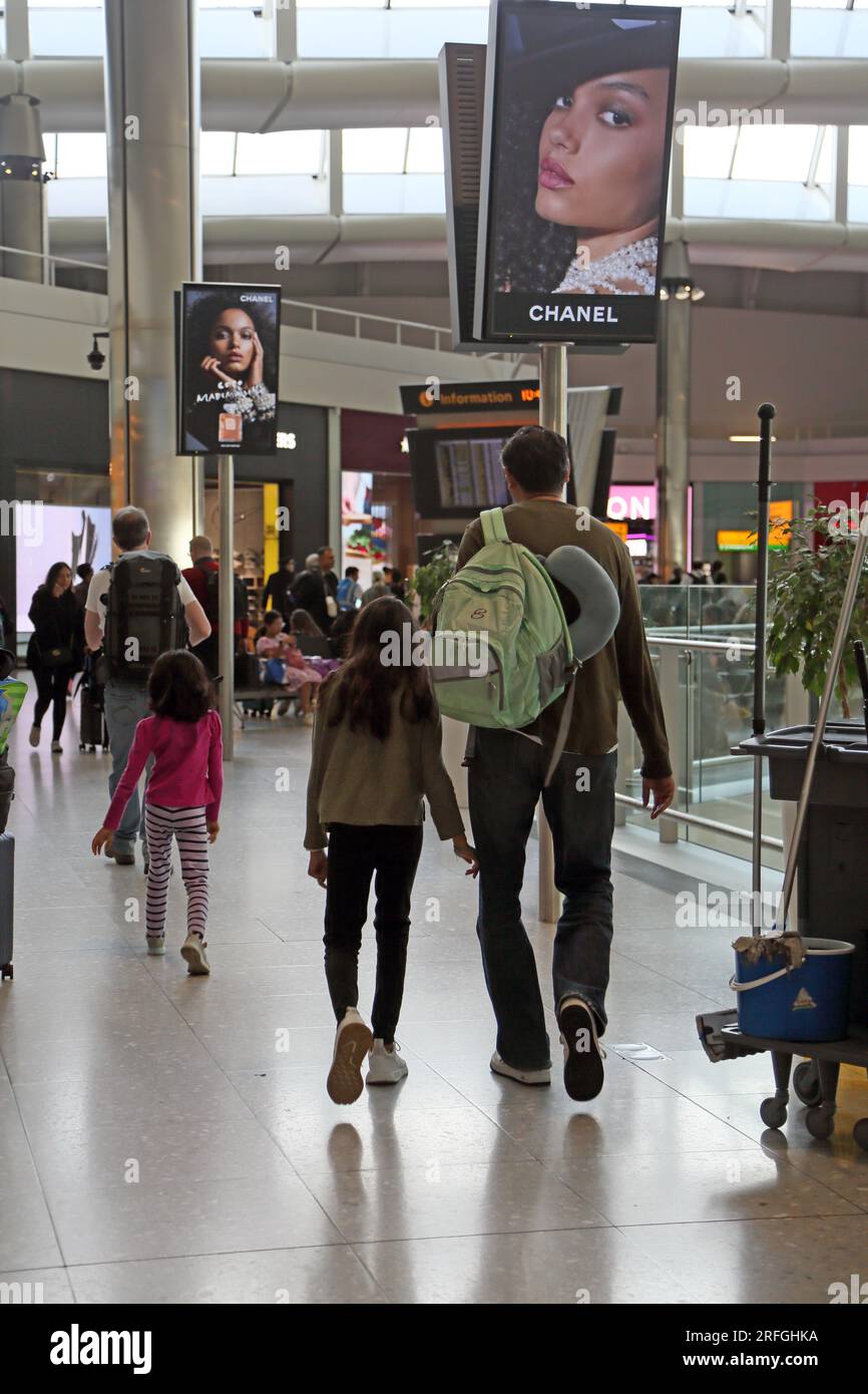 London Heathrow Airport England People in Terminal Two Duty Free Shops ...