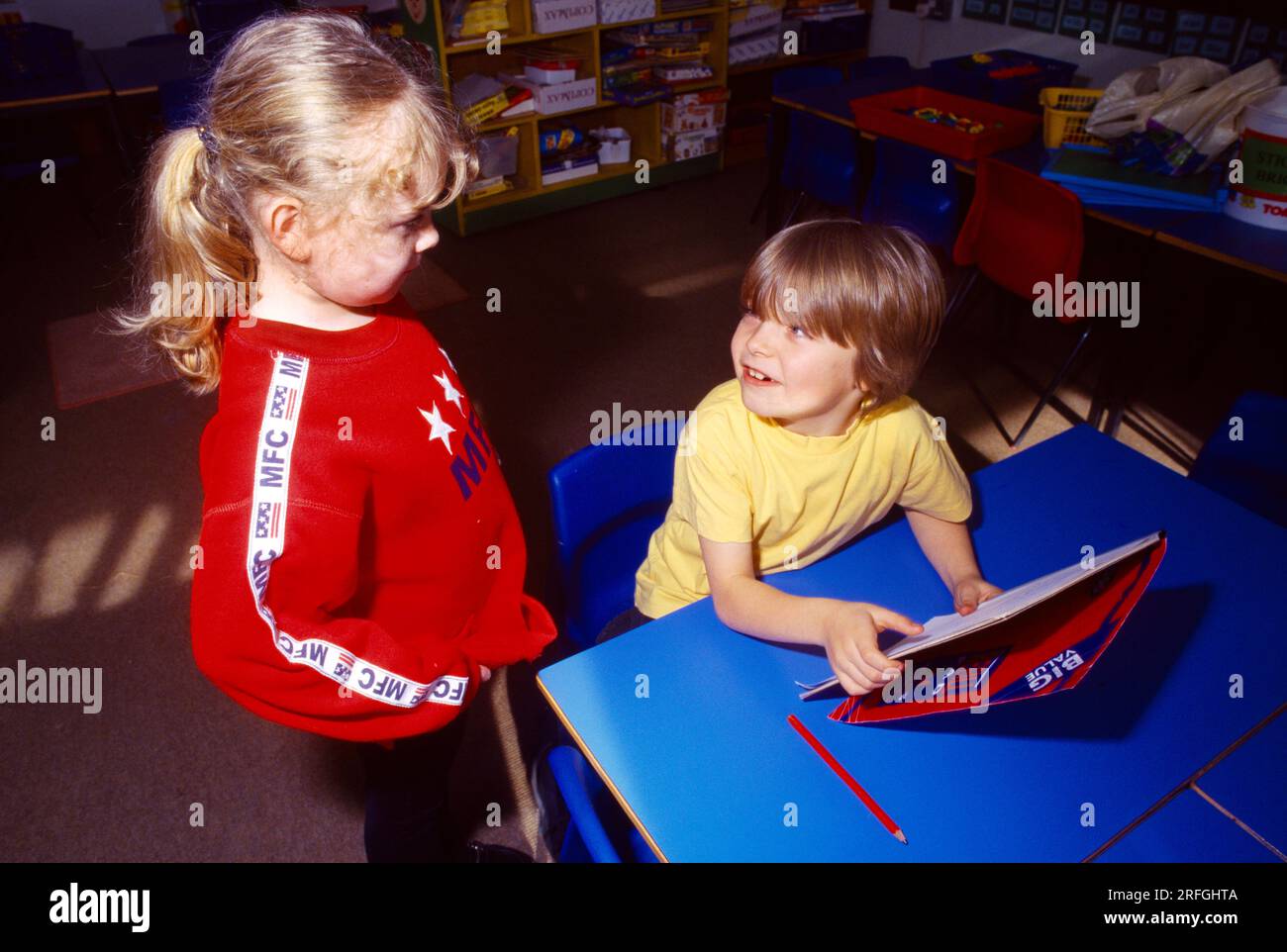Children Talking In Class at Primary School England Stock Photo - Alamy