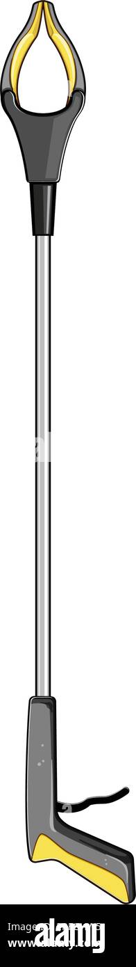 reacher grabber tool cartoon vector illustration Stock Vector Image ...