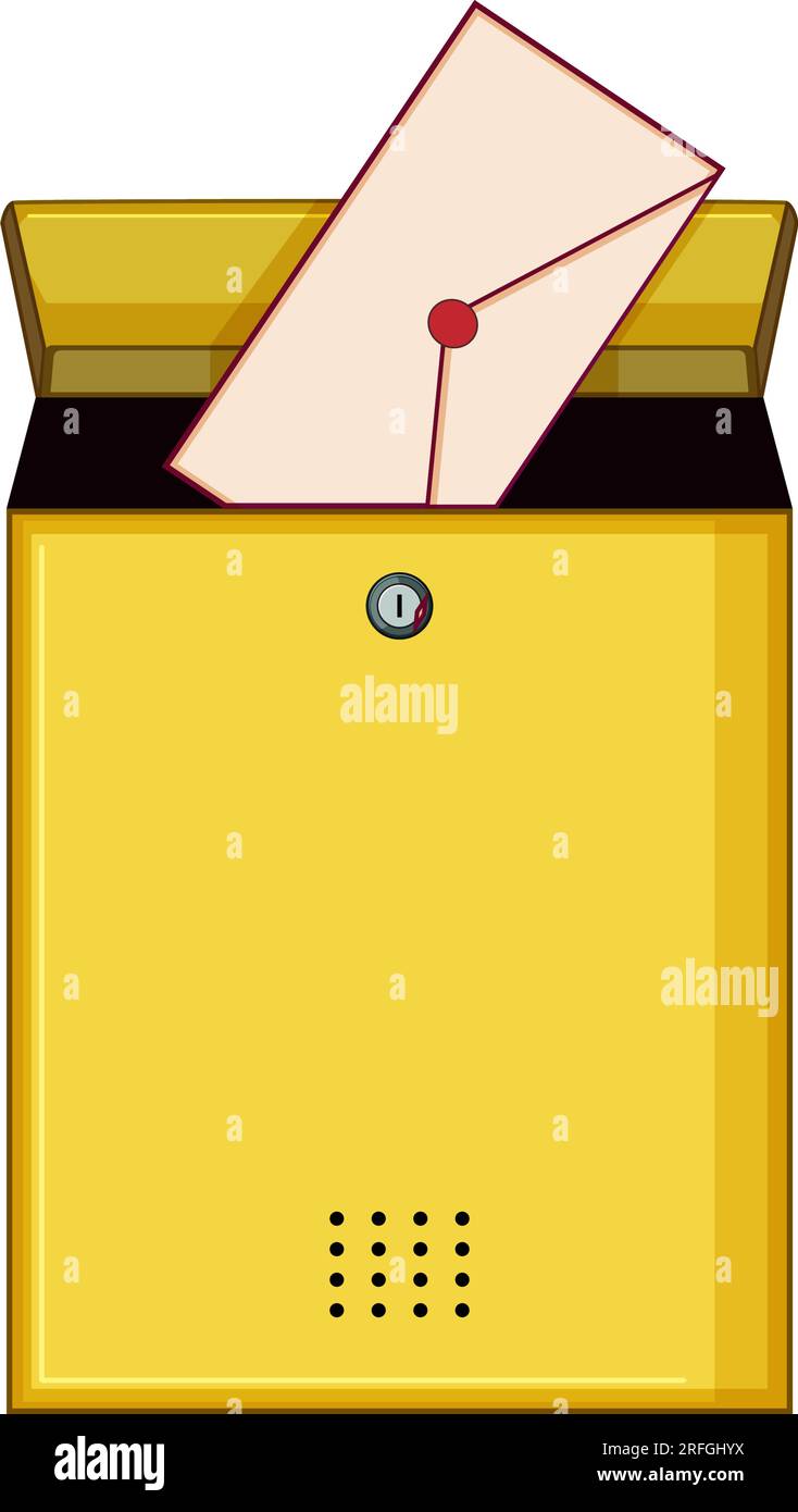 post mailbox letter cartoon vector illustration Stock Vector Image ...